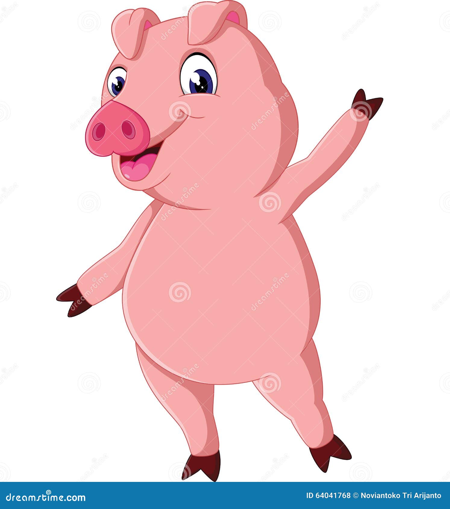 Cute pig cartoon stock vector. Illustration of amused - 64041768