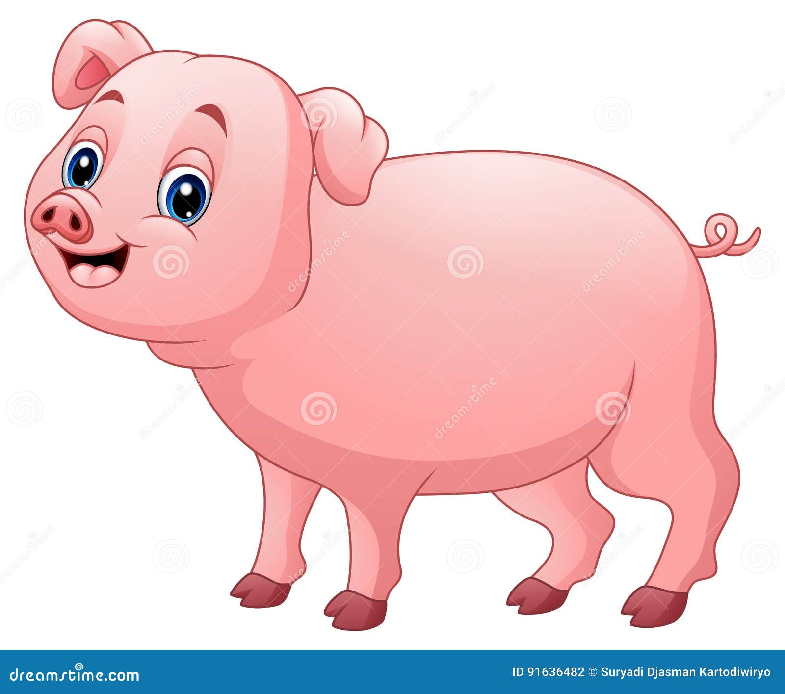 Cute pig cartoon stock vector. Illustration of child - 91636482