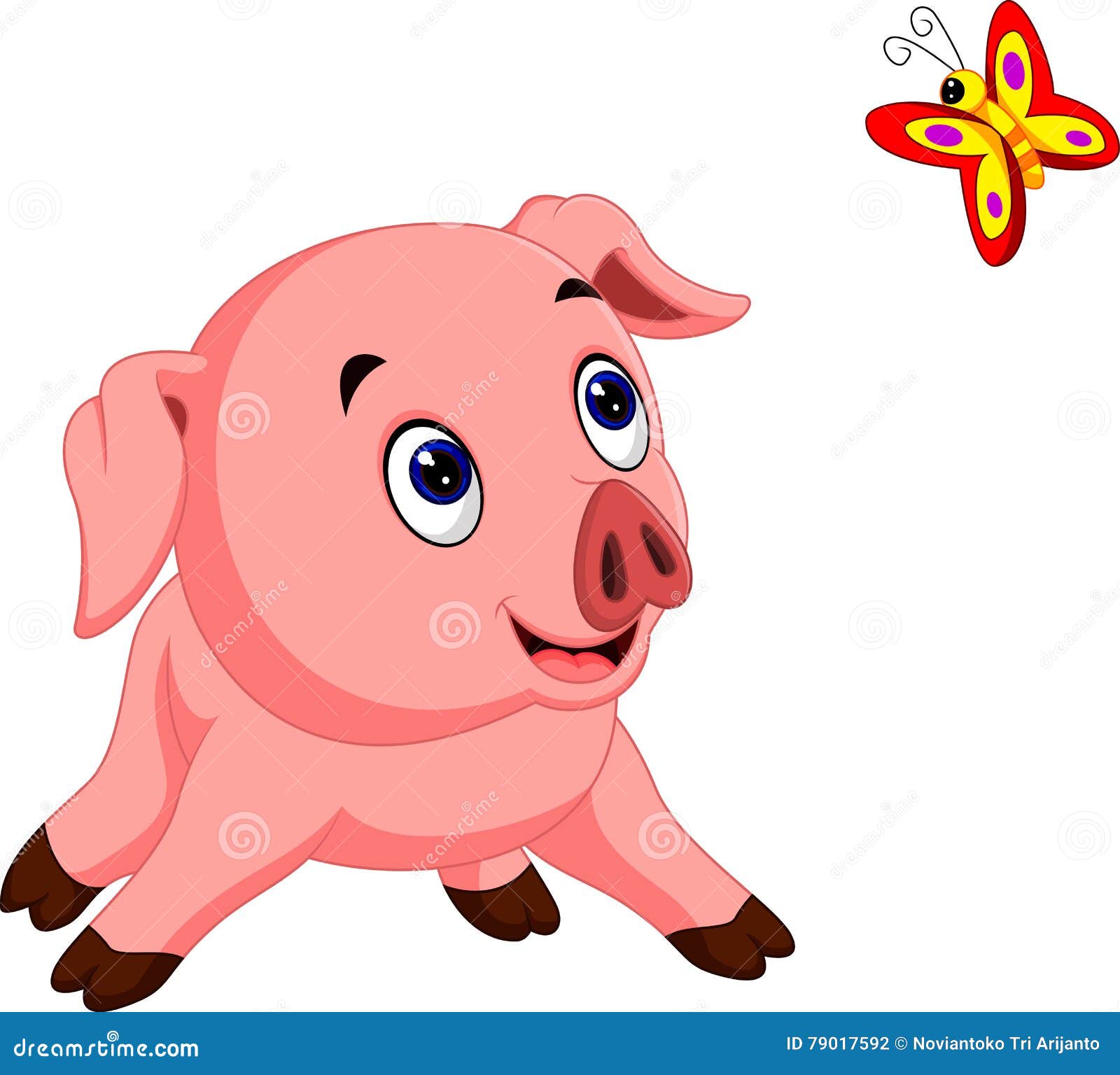 Cute pig cartoon posing stock vector. Illustration of humor - 79017592