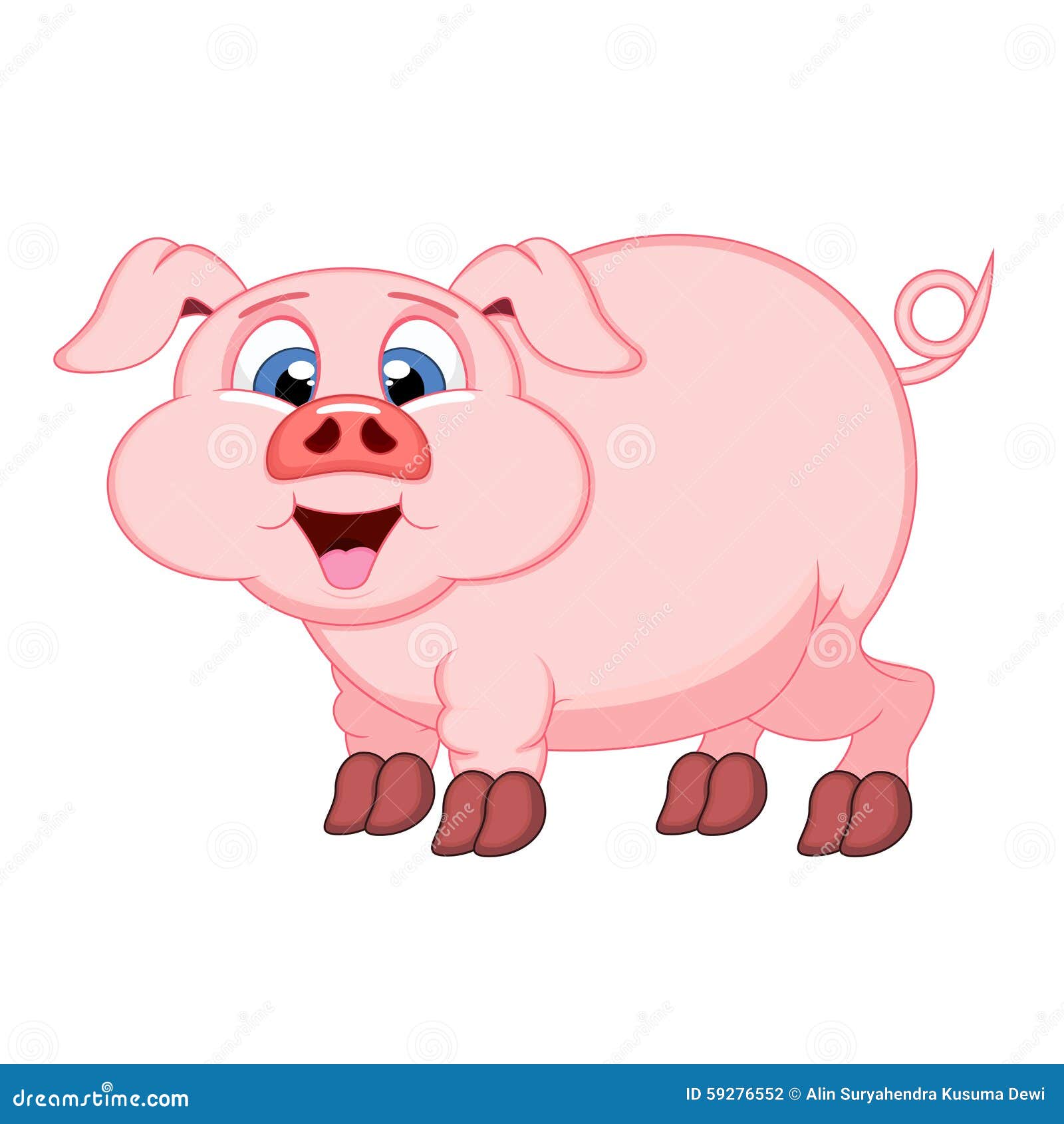 Cute Pig Cartoon with Smile Stock Vector - Illustration of mascot, farm ...