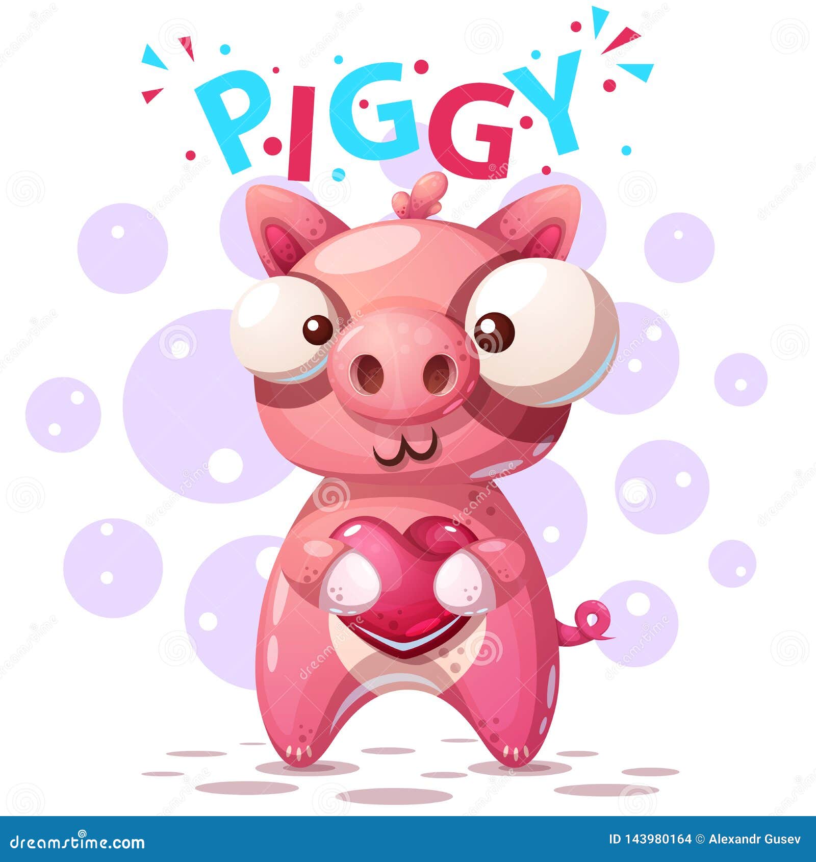 Cute Pig Characters - Cartoon Illustration. Stock Vector - Illustration ...