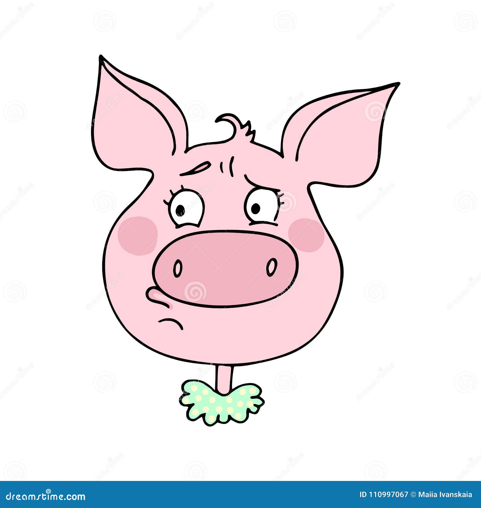The Cute Pig Has an Offended Expression Stock Vector - Illustration of ...