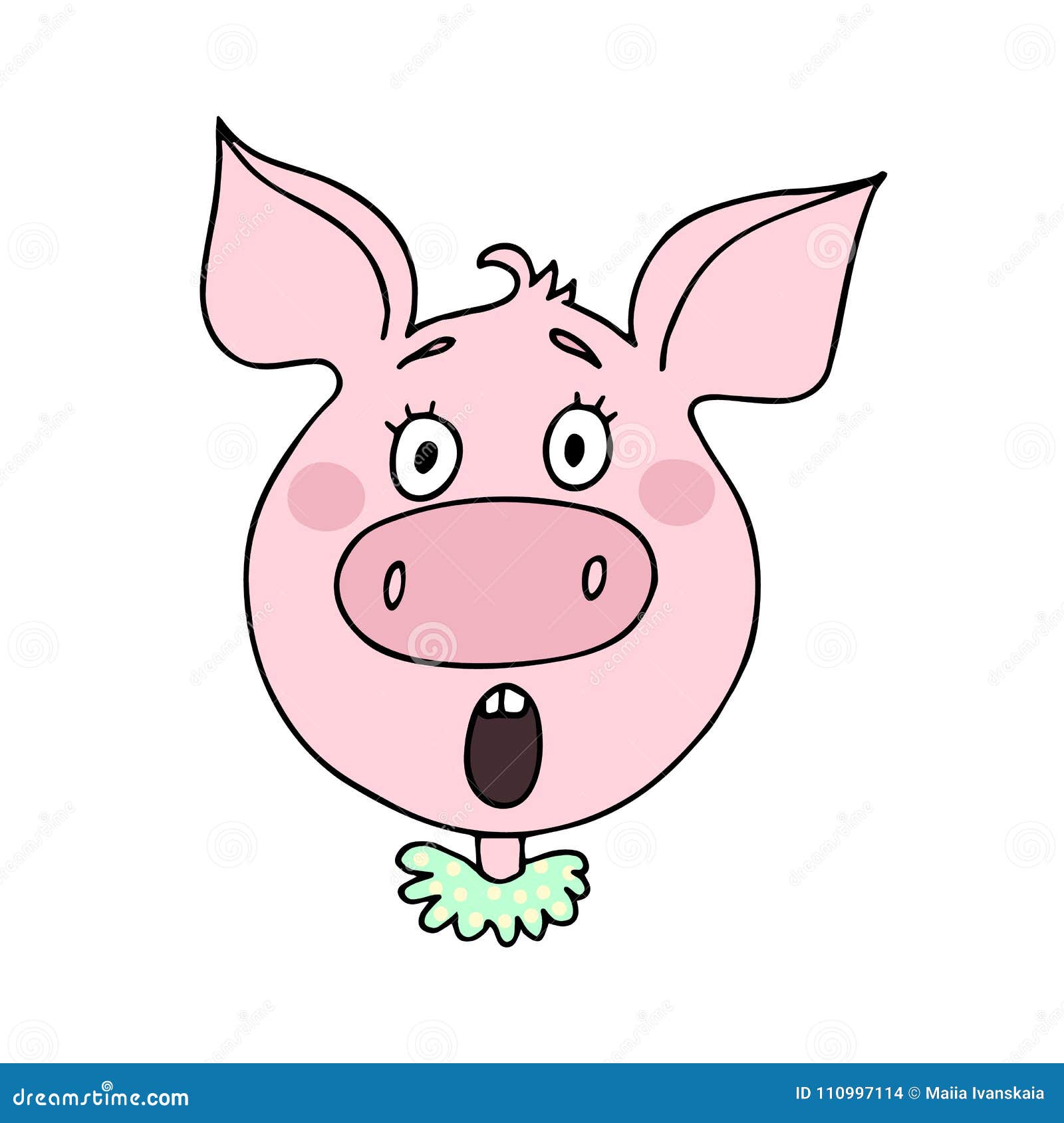 The Cute Pig Has an Surprised Expression Stock Vector - Illustration of ...