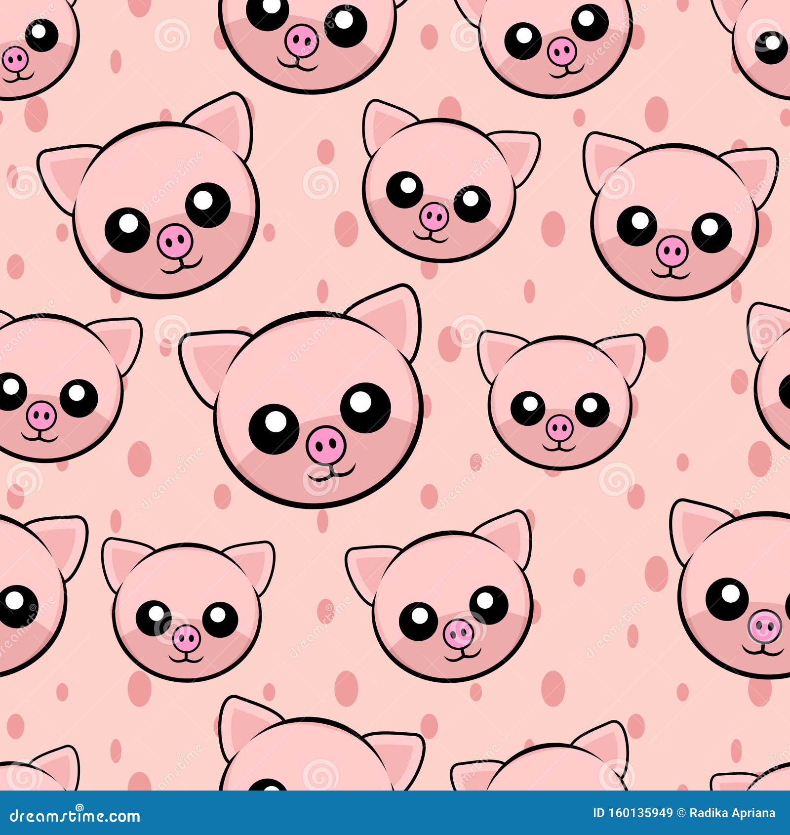 Cute Pig Pattern Seamless with Pink Stock Vector - Illustration of ...