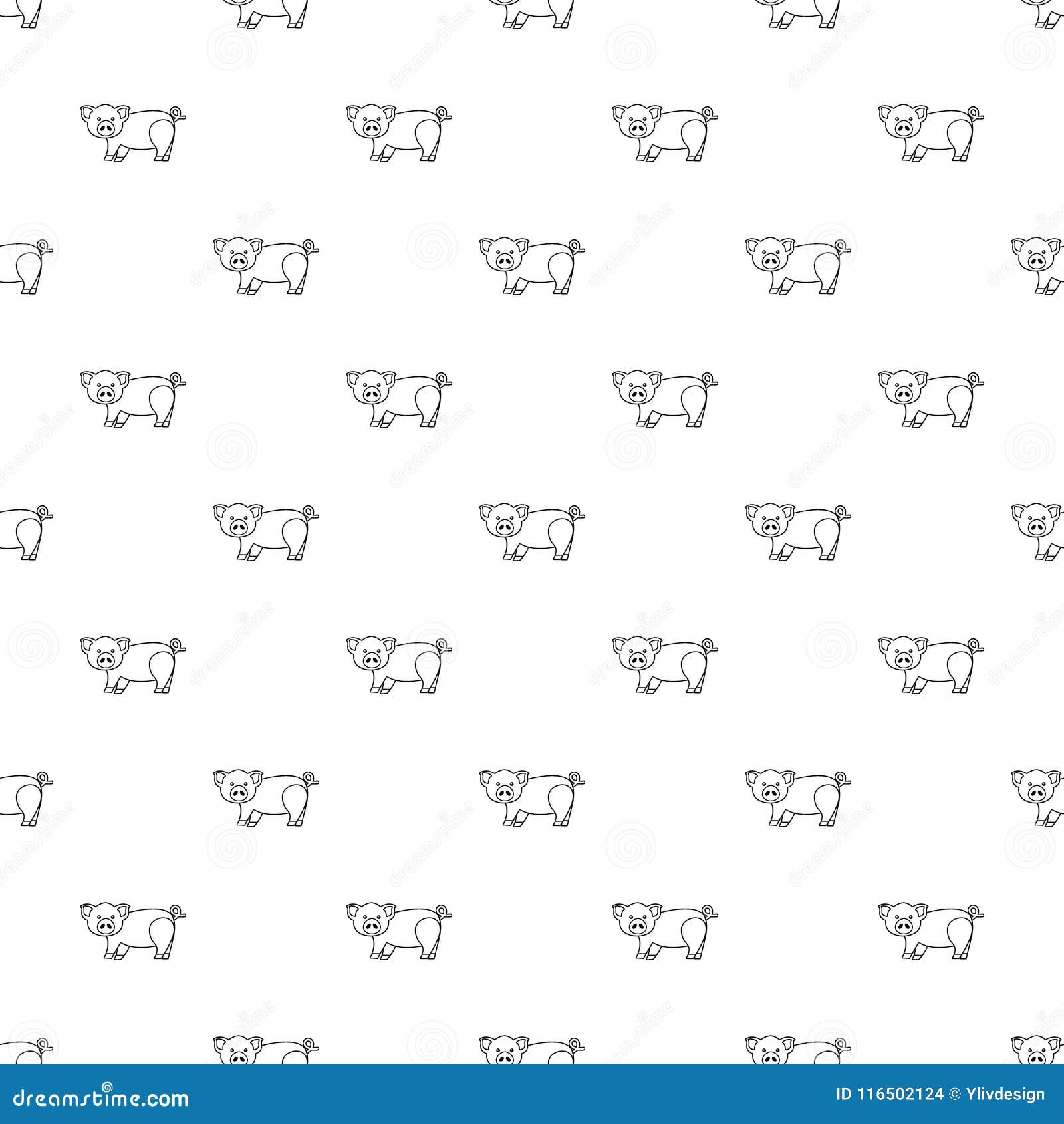 Cute Pig Pattern Vector Seamless Stock Vector - Illustration of cute ...