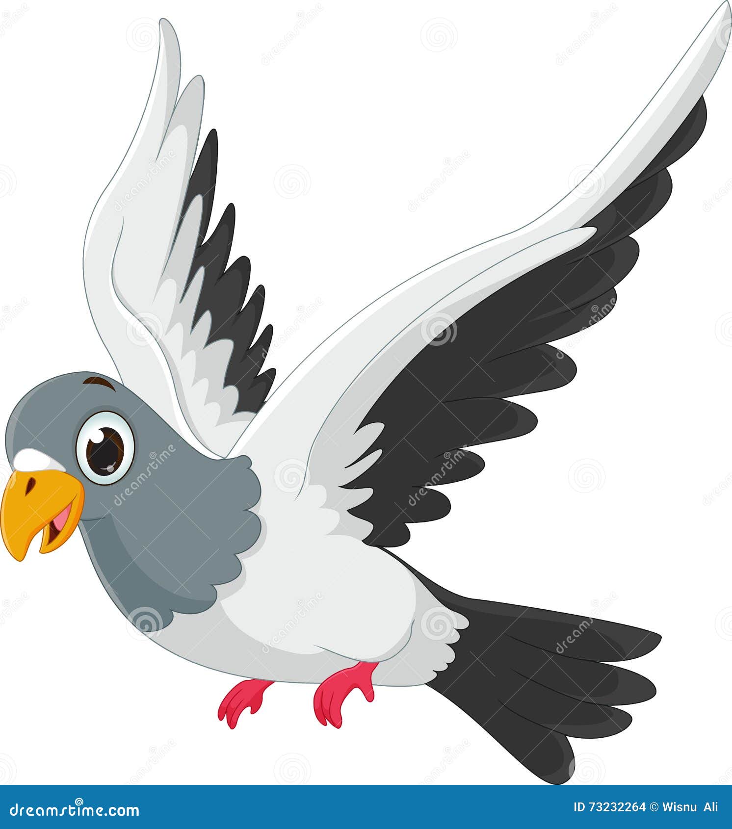 Cute pigeon cartoon flying stock vector. Illustration of culver - 73232264