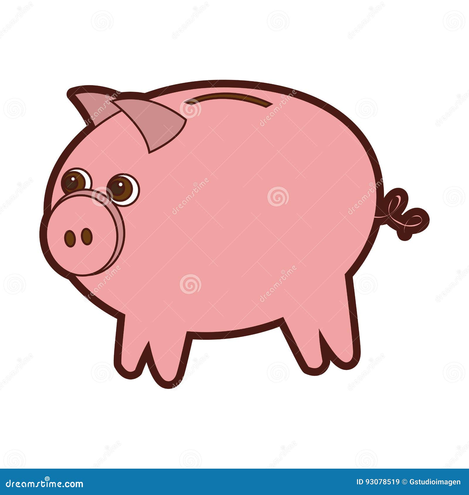 Cute piggy character icon stock vector. Illustration of isolated - 93078519