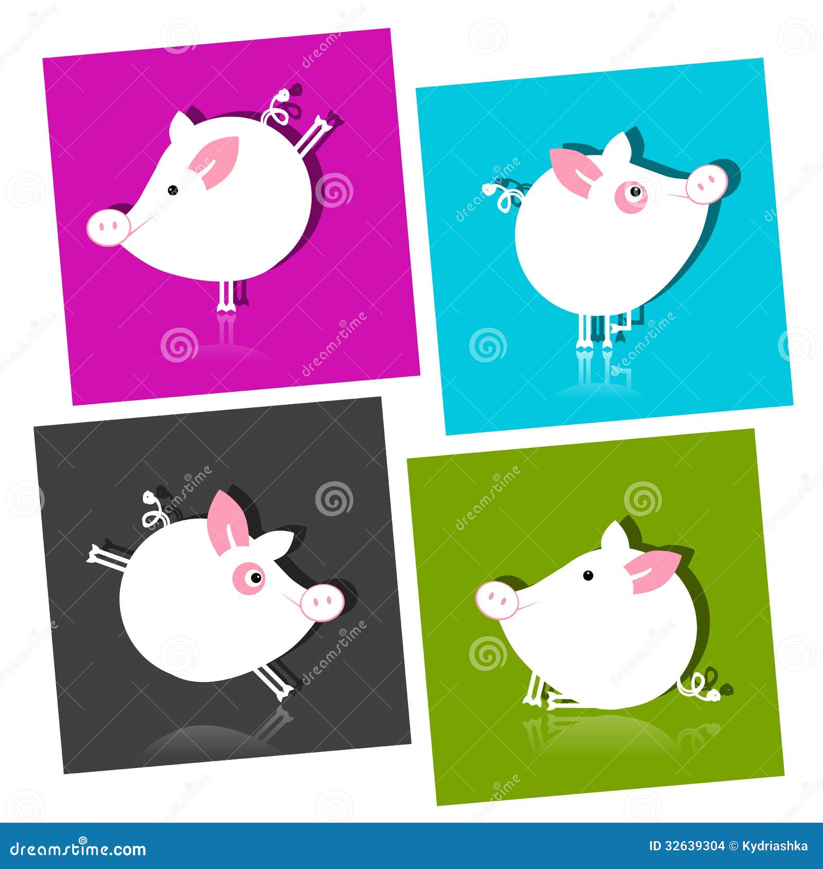 Cute piggy for your design stock vector. Illustration of cheerful ...
