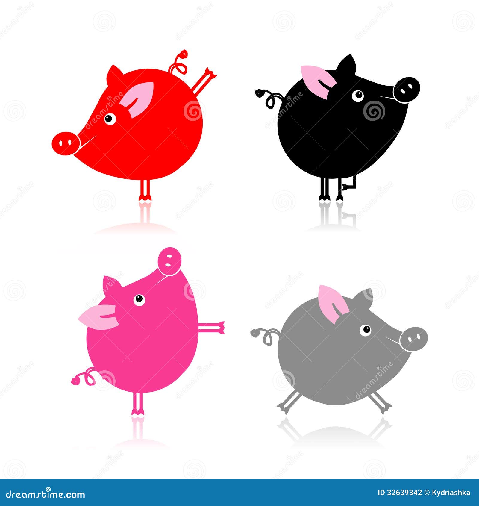 Cute piggy for your design stock vector. Illustration of cheerful ...