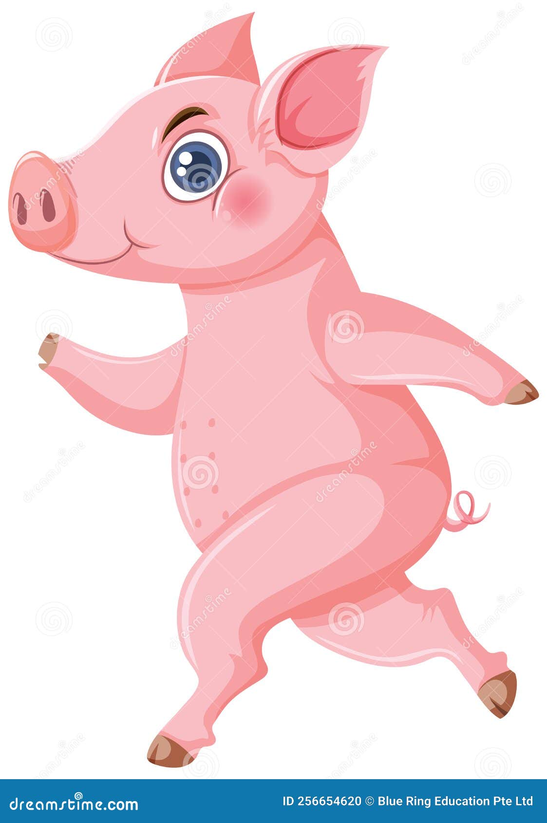 Cute Piglet Running Cartoon Character Stock Vector - Illustration of ...