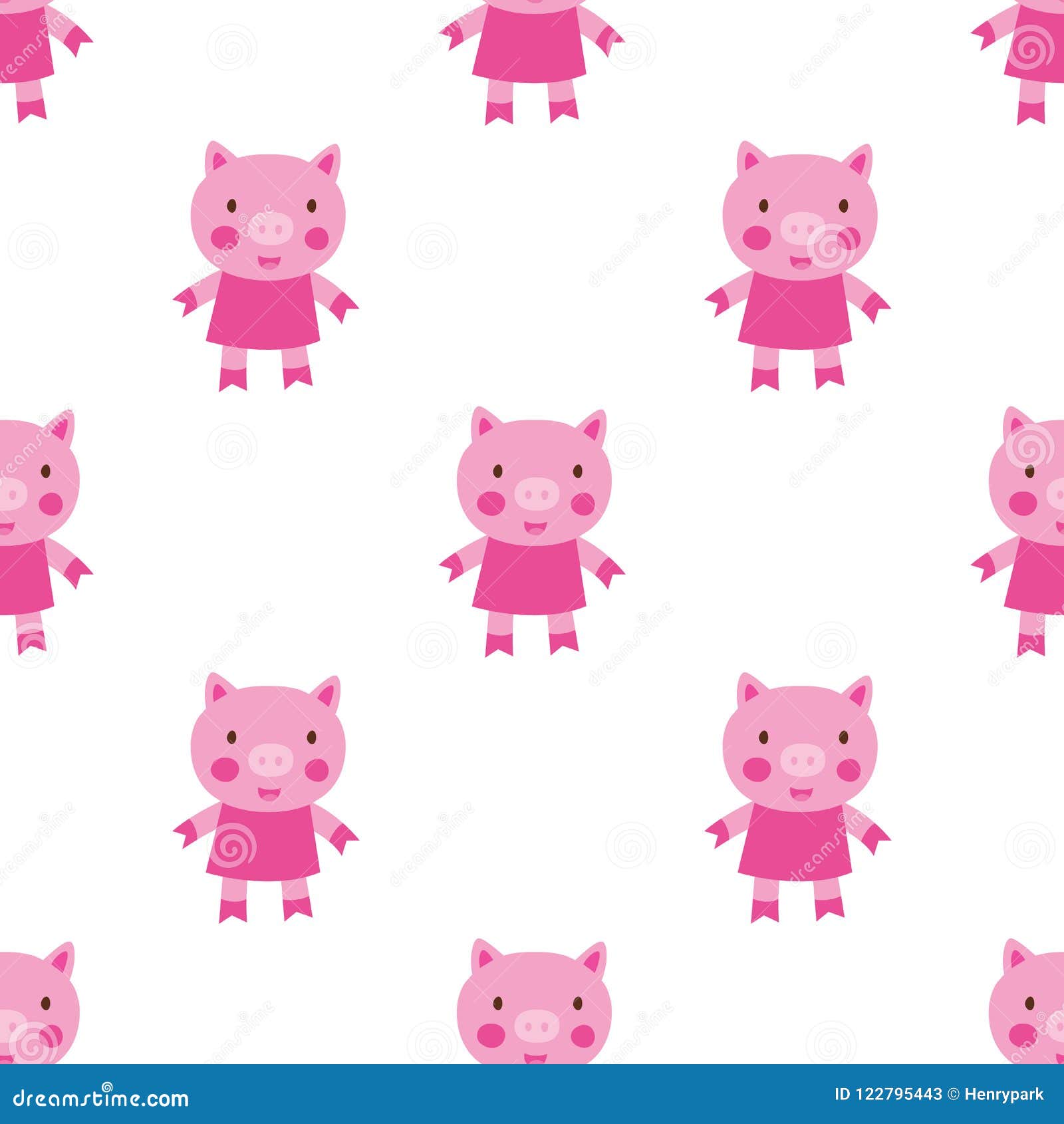 Cute pigs seamless pattern stock vector. Illustration of cover - 122795443