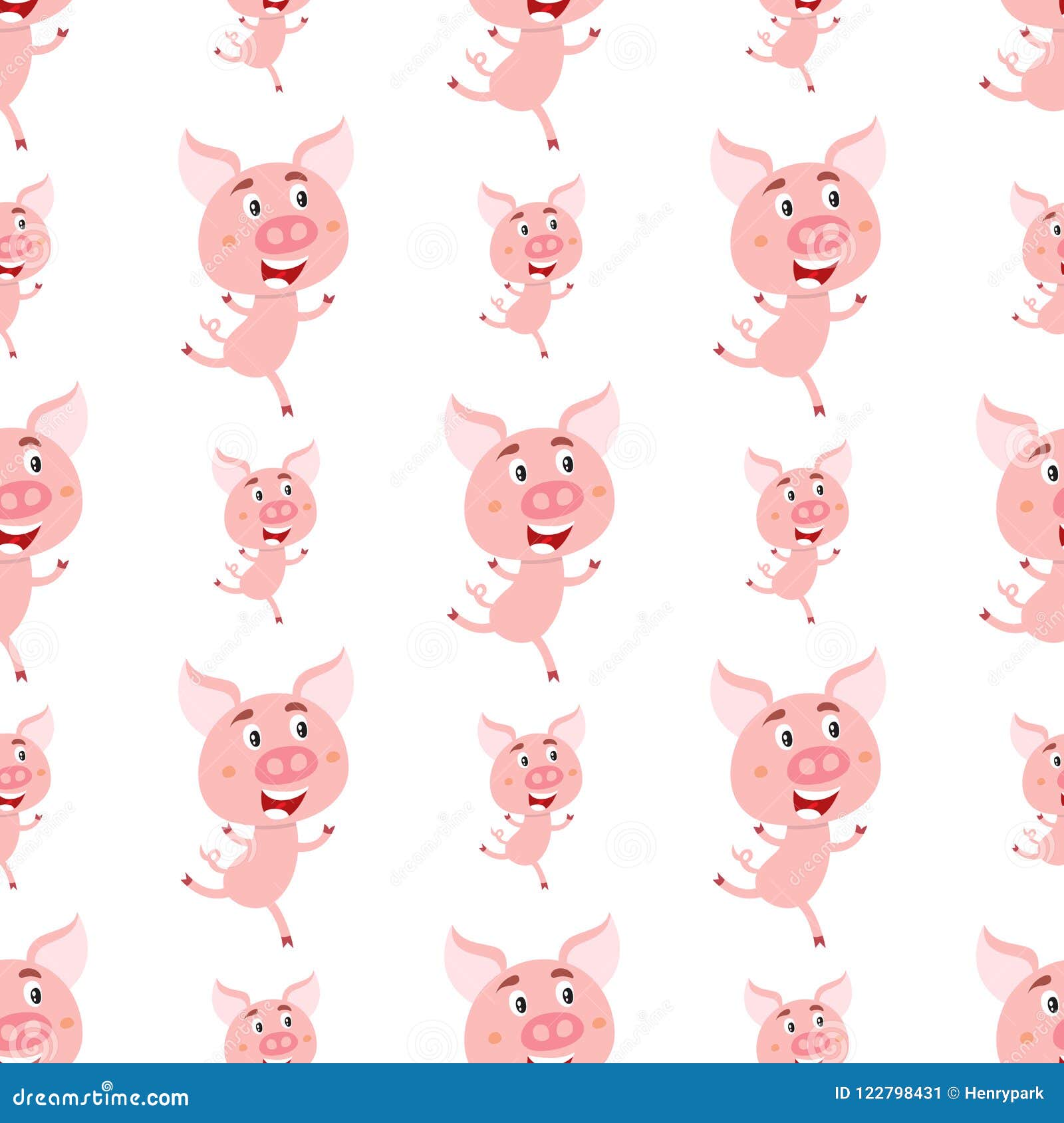 Cute pigs seamless pattern stock vector. Illustration of boar - 122798431