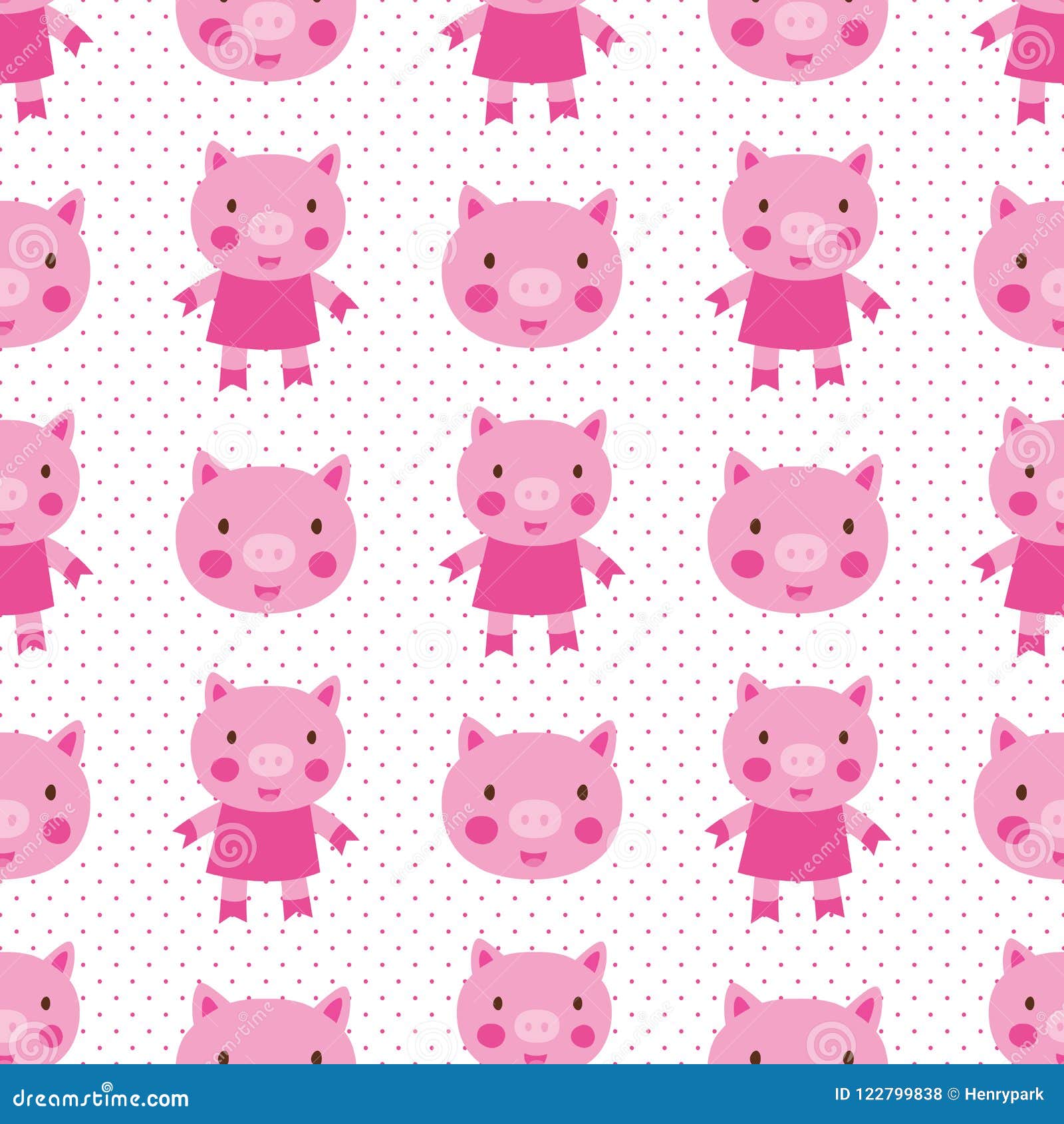 Cute pigs seamless pattern stock vector. Illustration of meat - 122799838
