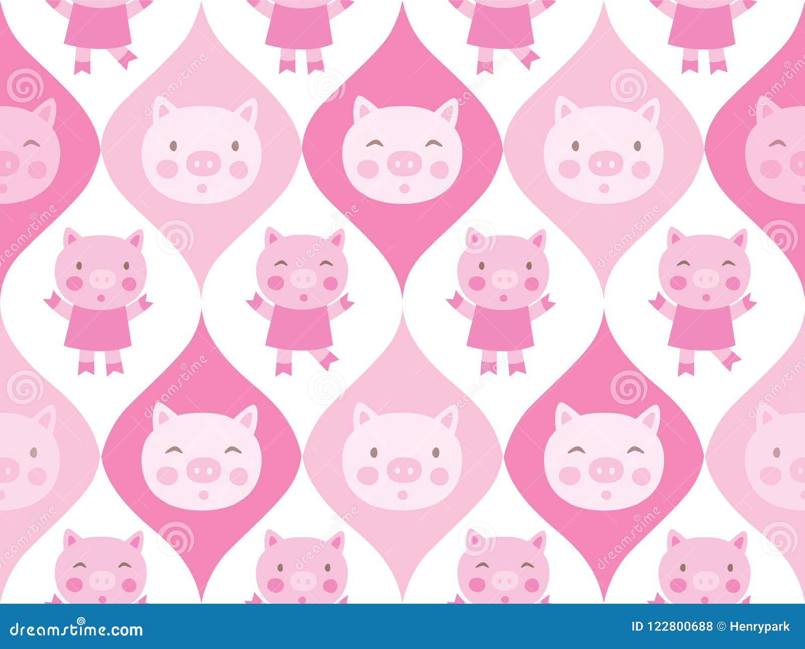 Cute pigs seamless pattern stock vector. Illustration of seamless ...
