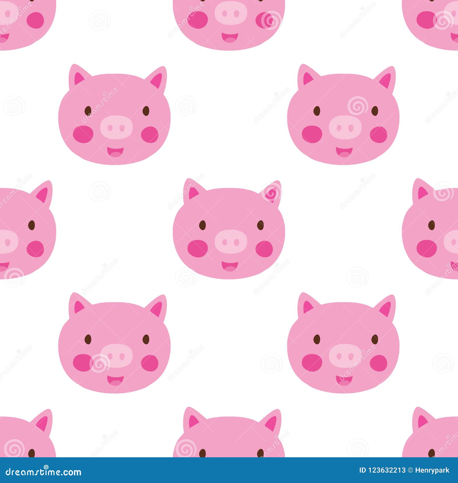 Cute pigs seamless pattern stock vector. Illustration of baby - 123632213
