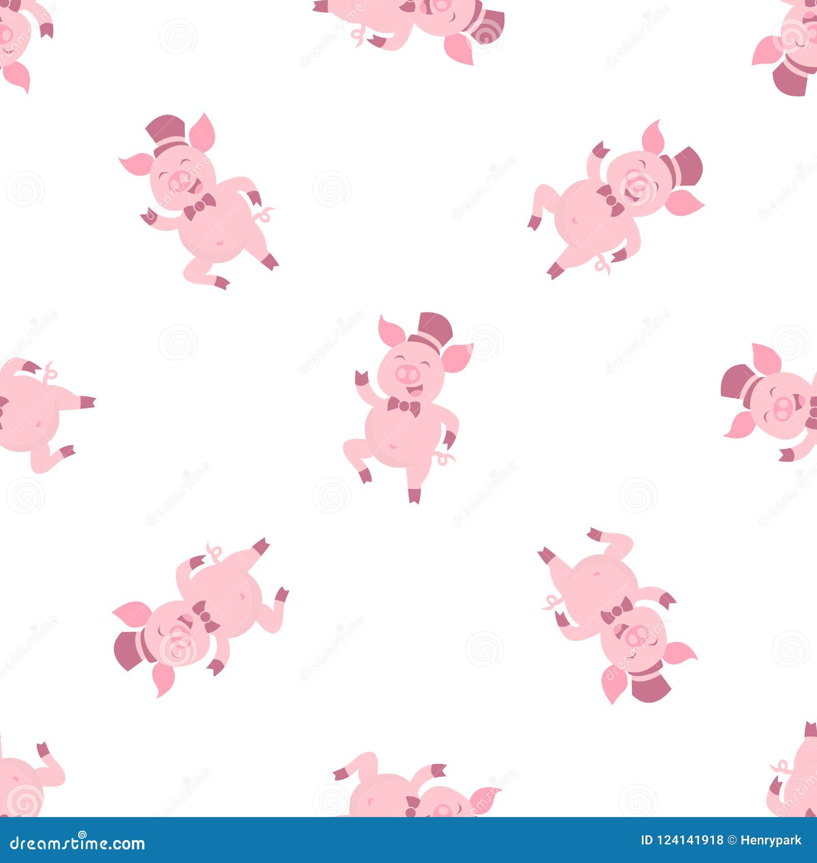 Cute pigs seamless pattern stock vector. Illustration of backdrop ...