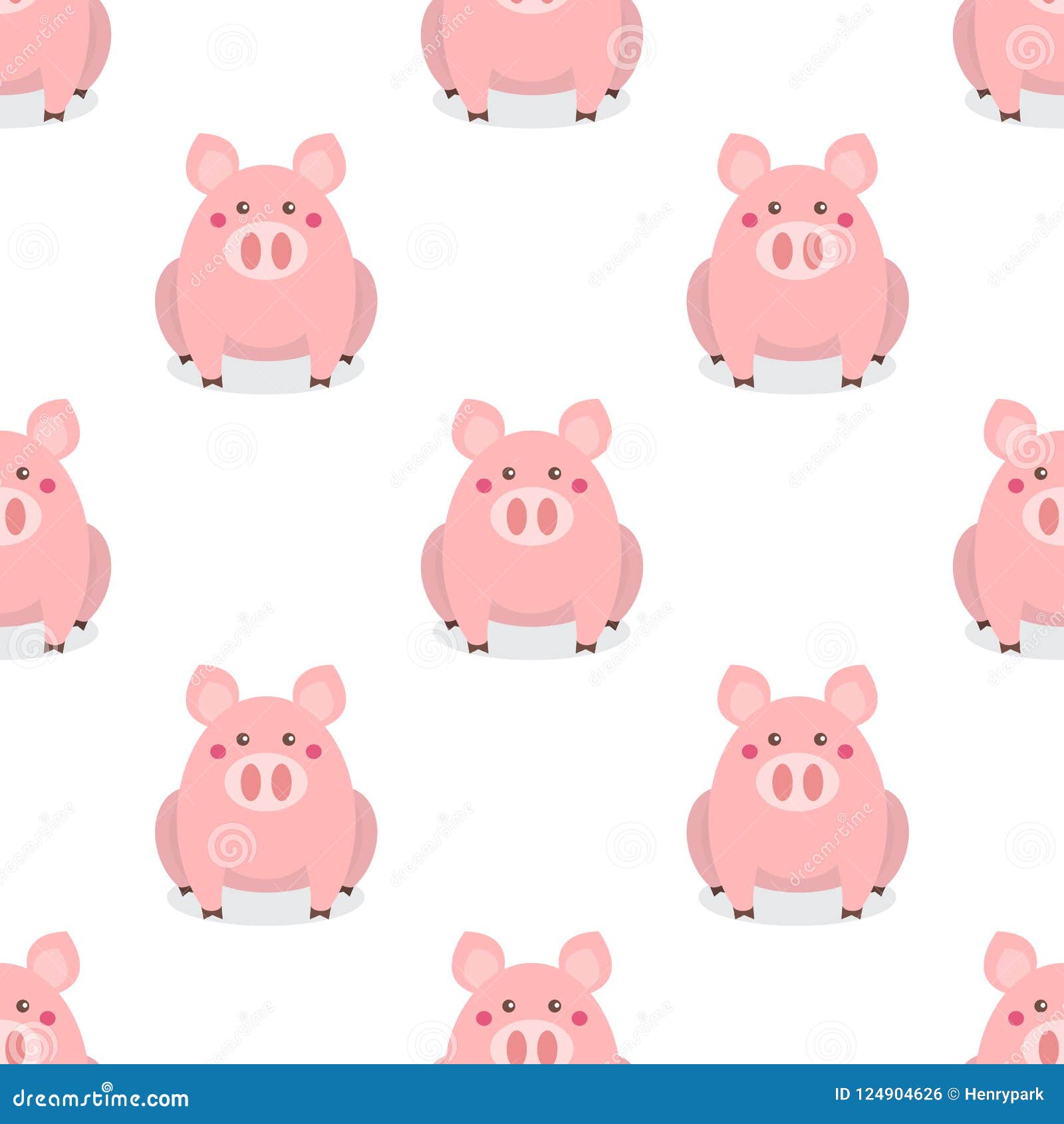 Cute pigs seamless pattern stock vector. Illustration of barn - 124904626