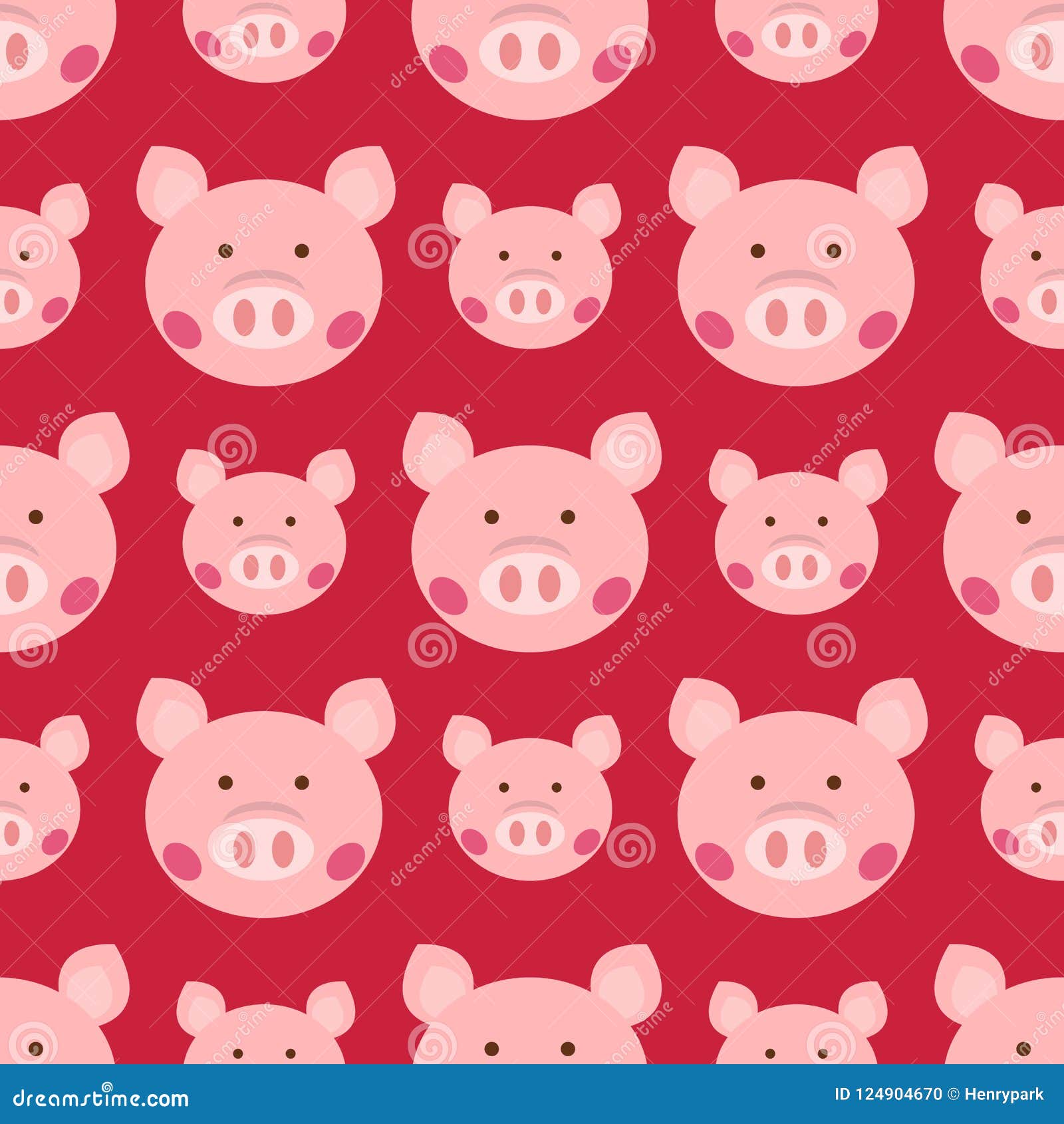Cute pigs seamless pattern stock vector. Illustration of baby - 124904670
