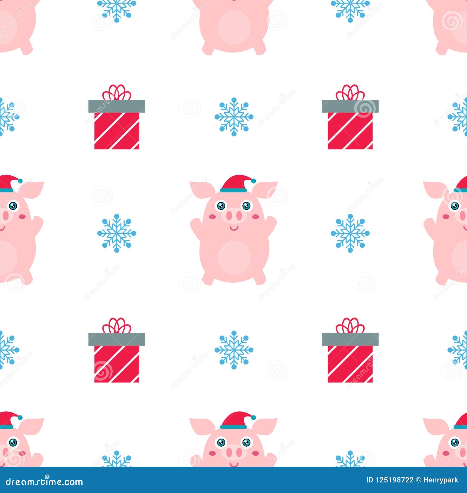Cute pigs seamless pattern stock vector. Illustration of celebrate ...