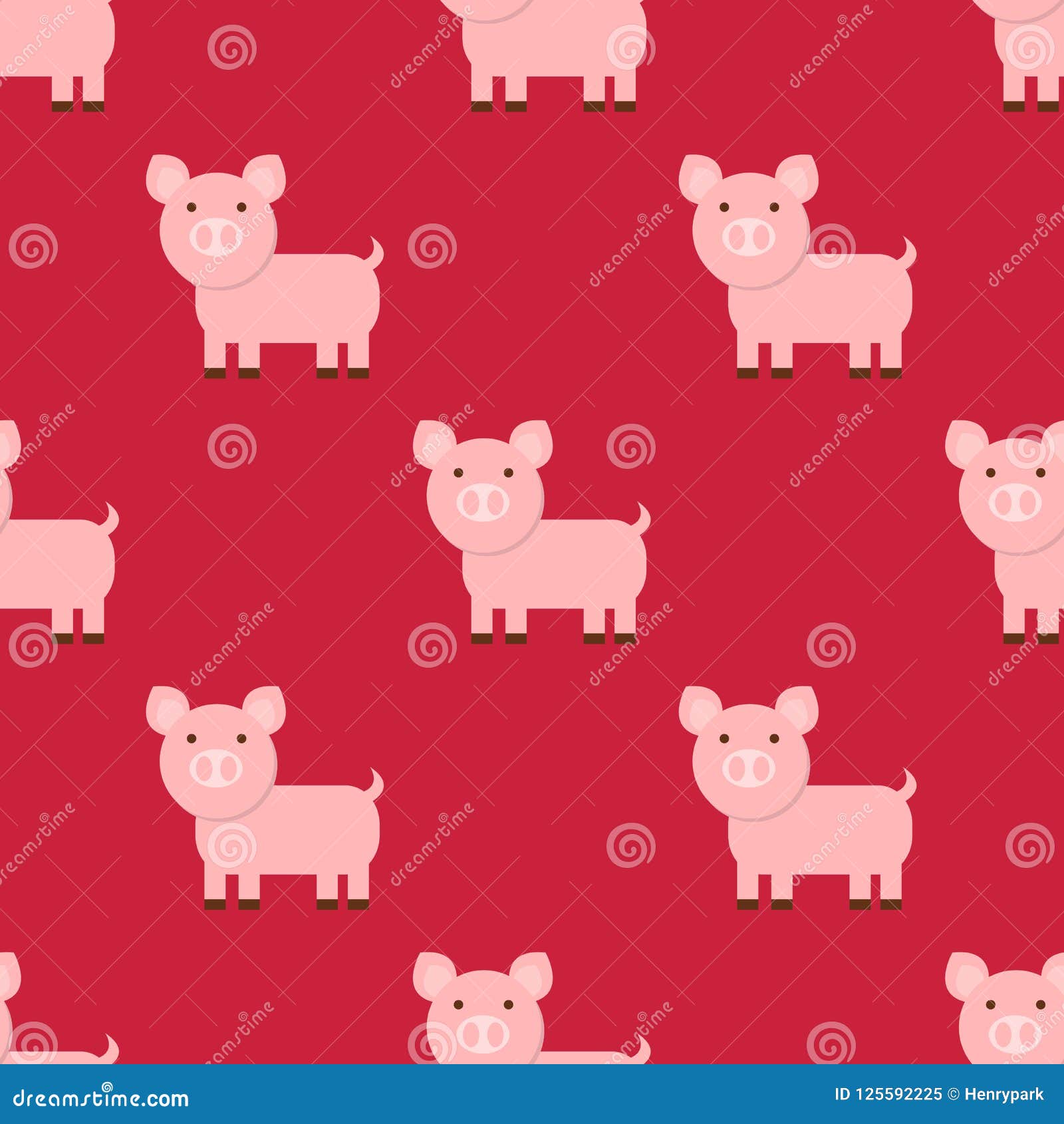 Cute pigs seamless pattern stock vector. Illustration of seamless ...