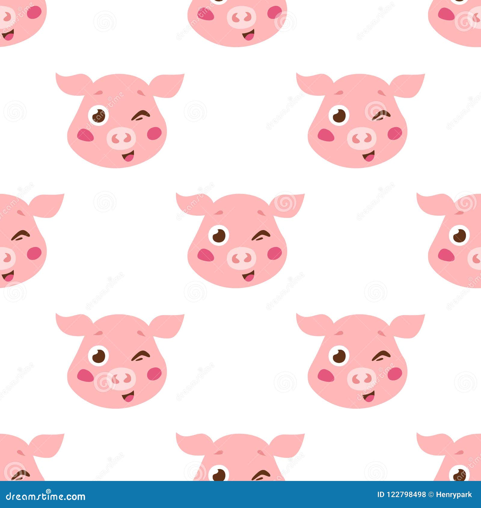 Cute pigs seamless pattern stock vector. Illustration of birthday ...