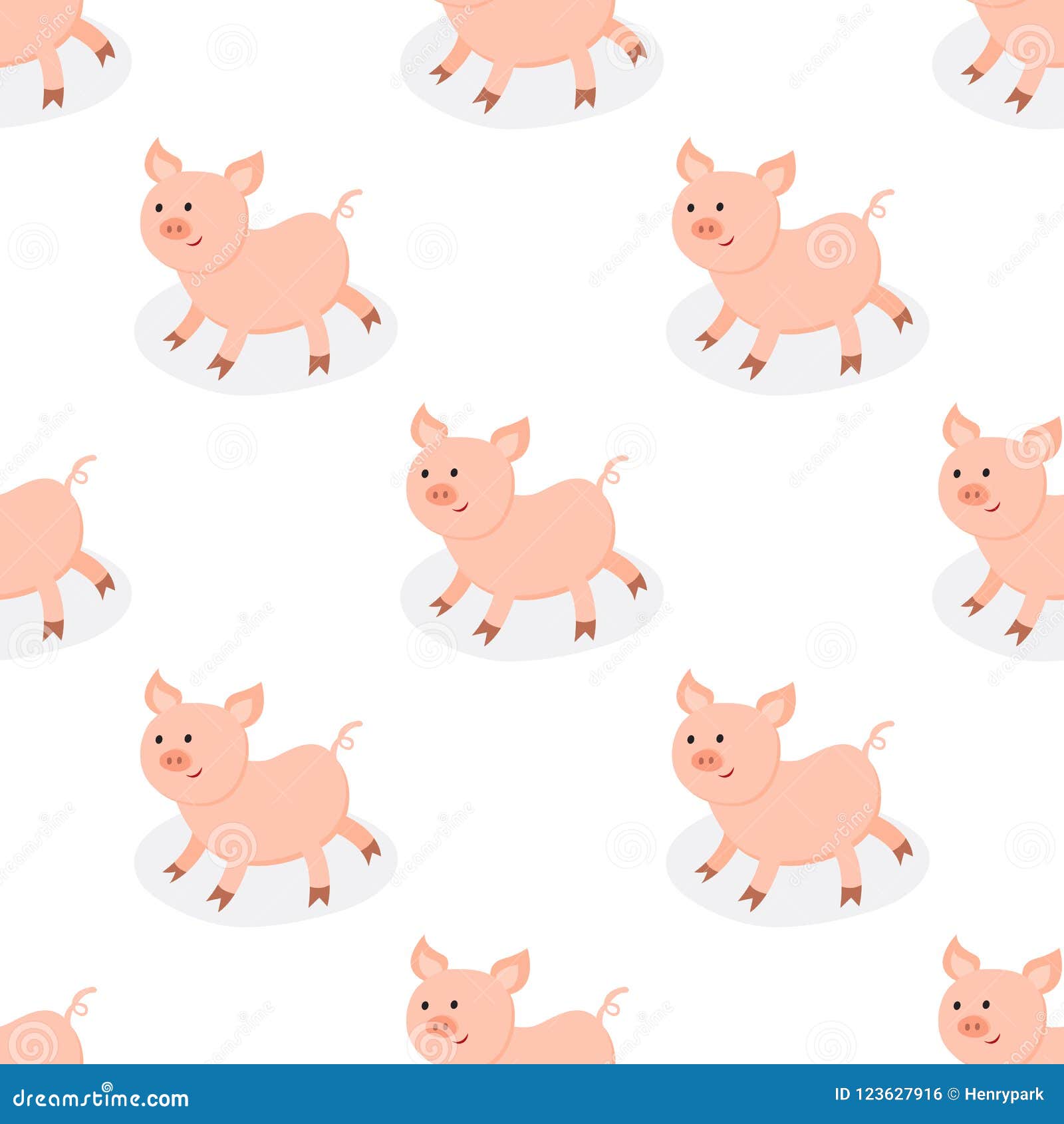 Cute pigs seamless pattern stock vector. Illustration of flat - 123627916