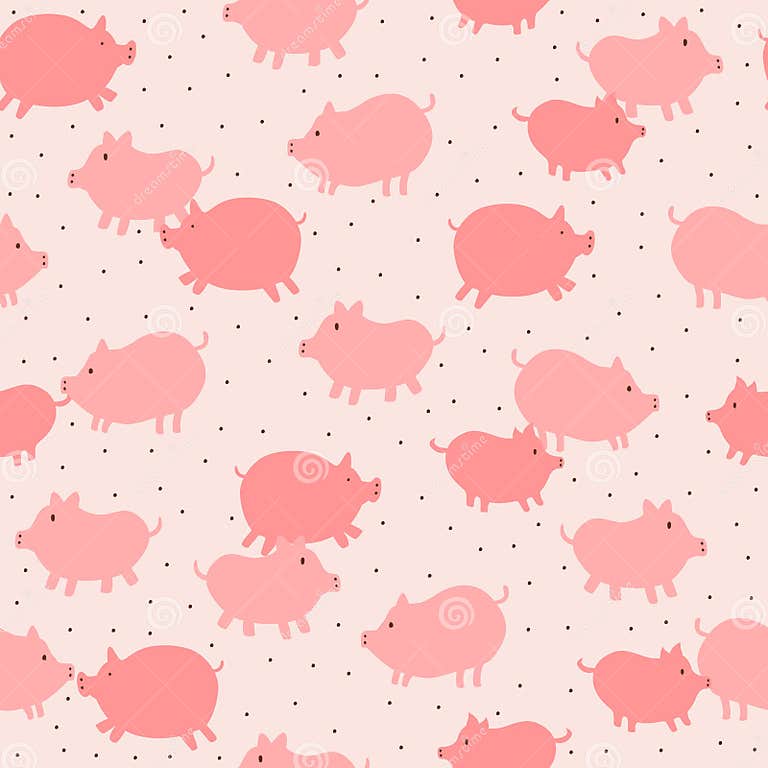 Cute pigs seamless pattern stock vector. Illustration of celebration ...
