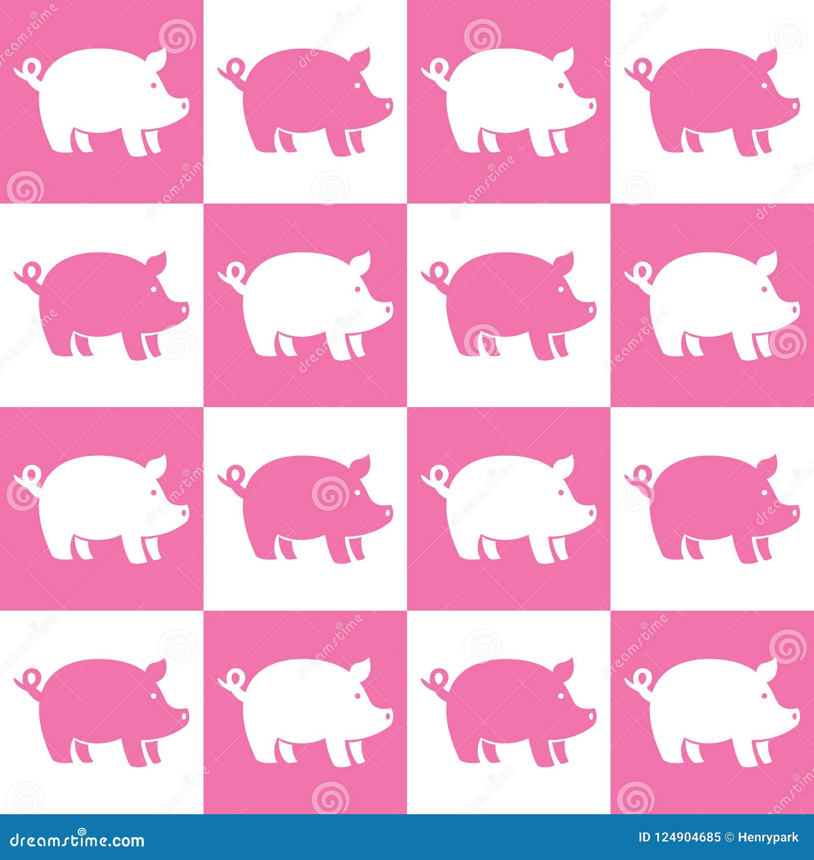 Cute pigs seamless pattern stock vector. Illustration of cartoon ...