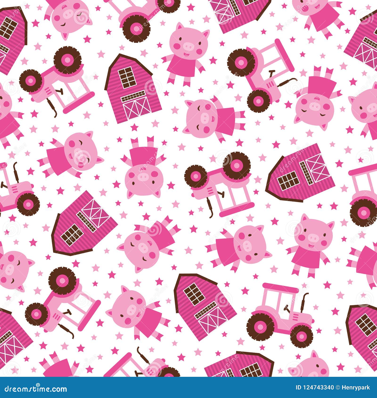 Cute pigs seamless pattern stock vector. Illustration of ballet - 124743340