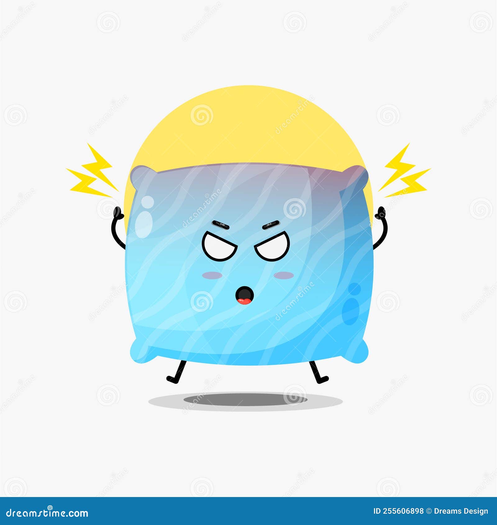 Cute Pillow Character is Angry Stock Vector - Illustration of angry ...