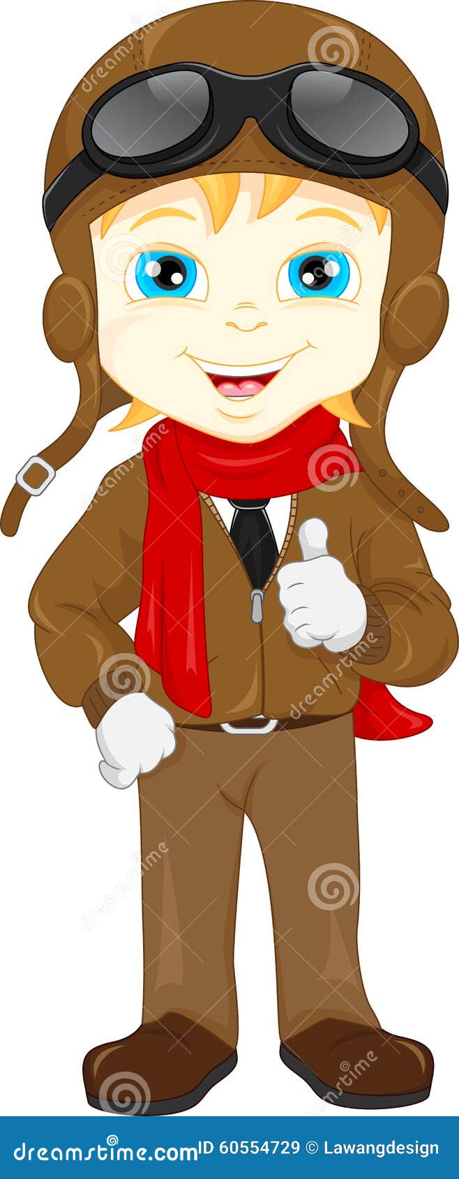 Pilot Cartoon With Cute Pose. Vector Icon Illustration, Isolated On ...