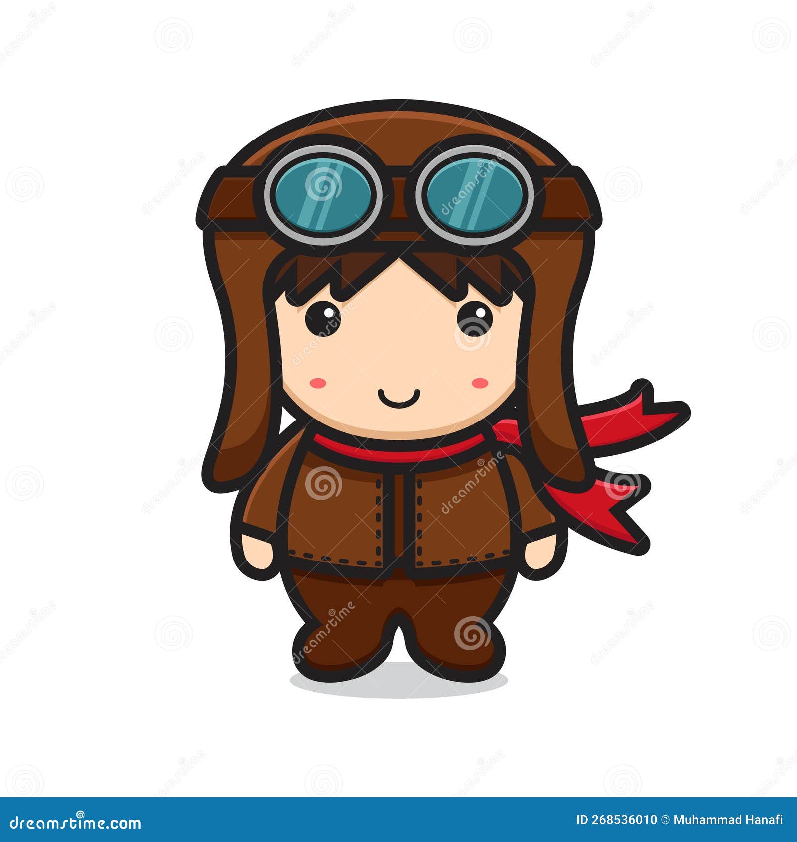 Cute Pilot Mascot Character with Smile Face Stock Vector - Illustration ...