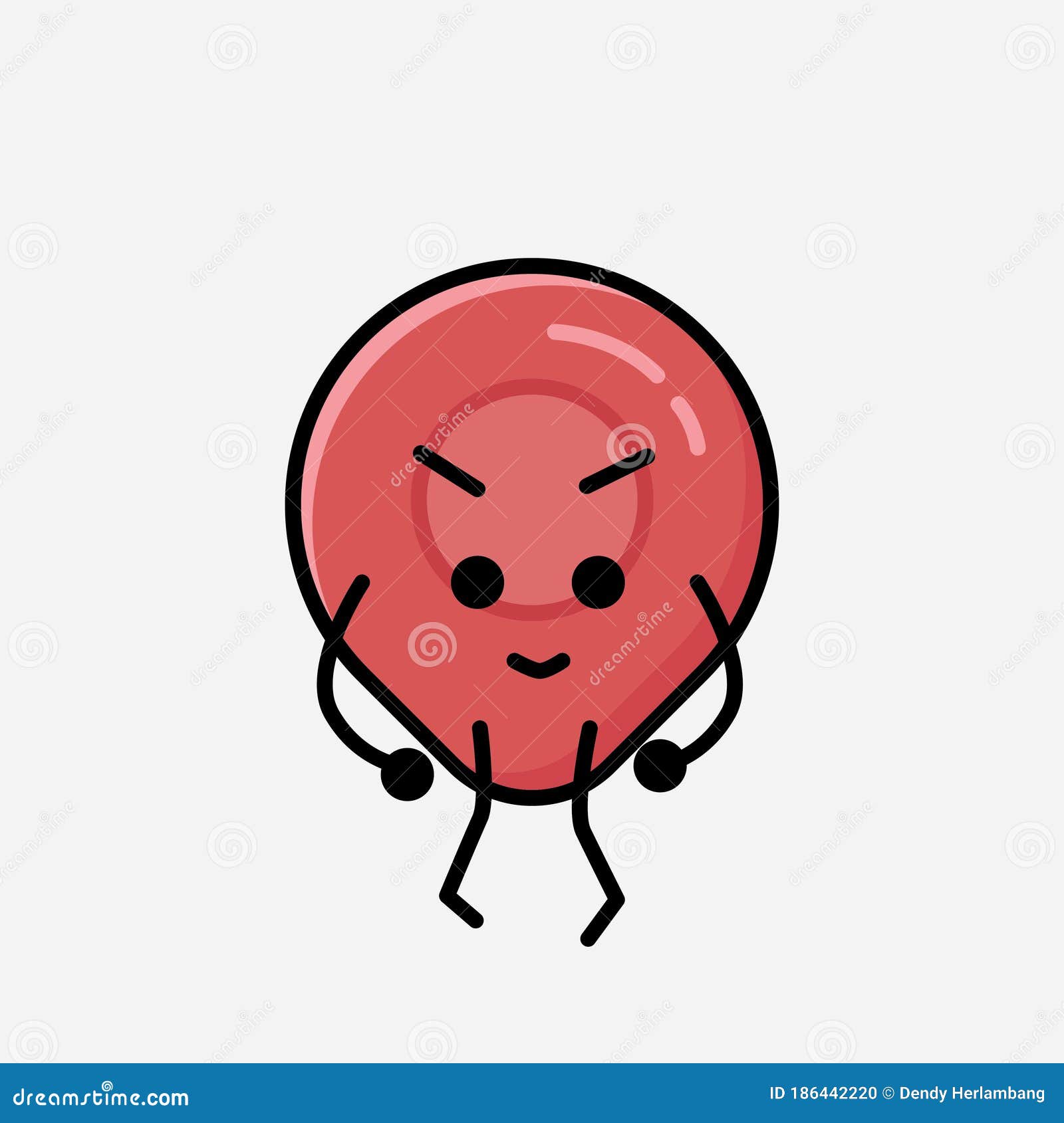 Cute Pin Point Icon Mascot Vector Character in Flat Design Style Stock ...