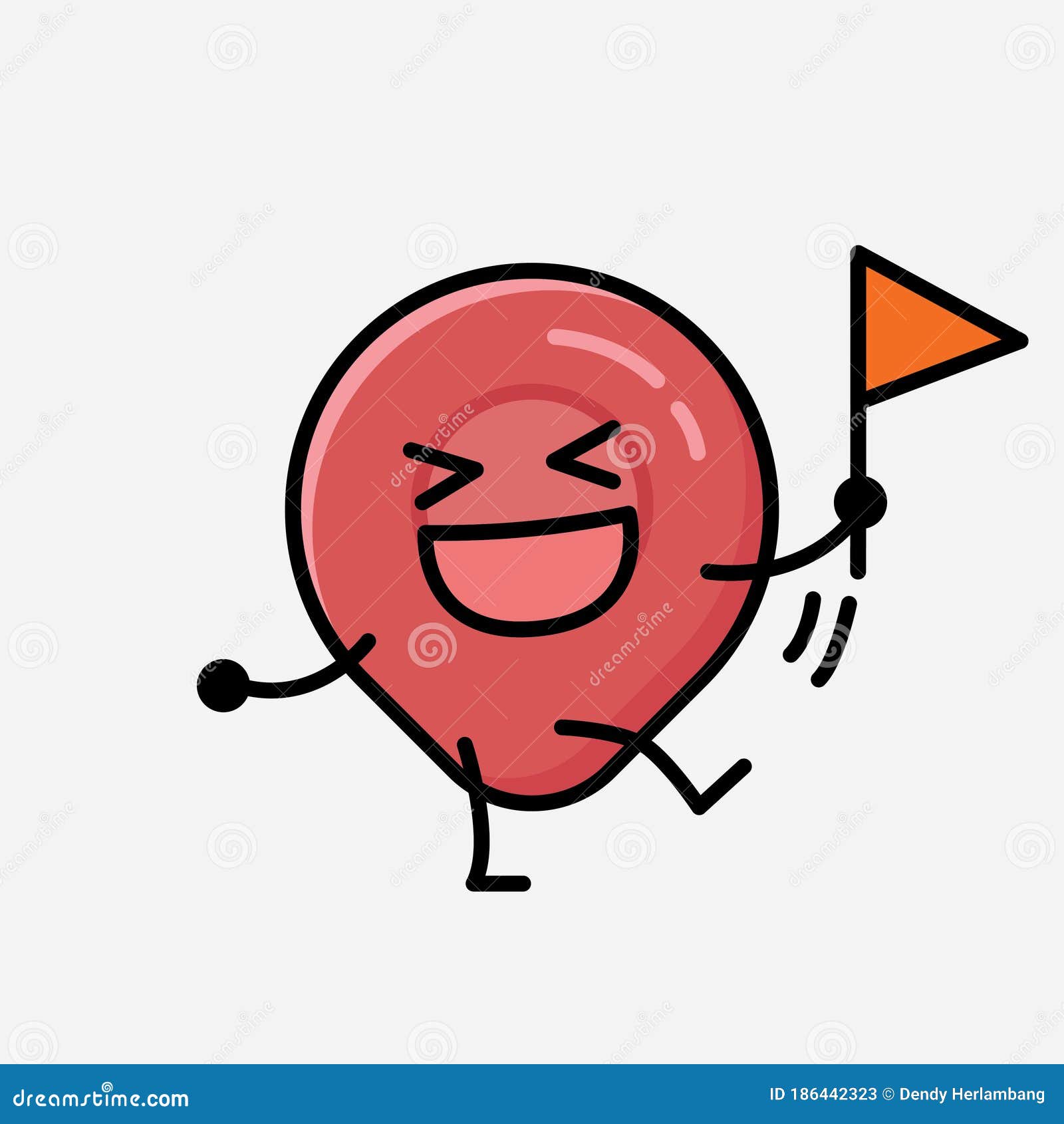 Cute Pin Point Icon Mascot Vector Character in Flat Design Style Stock ...