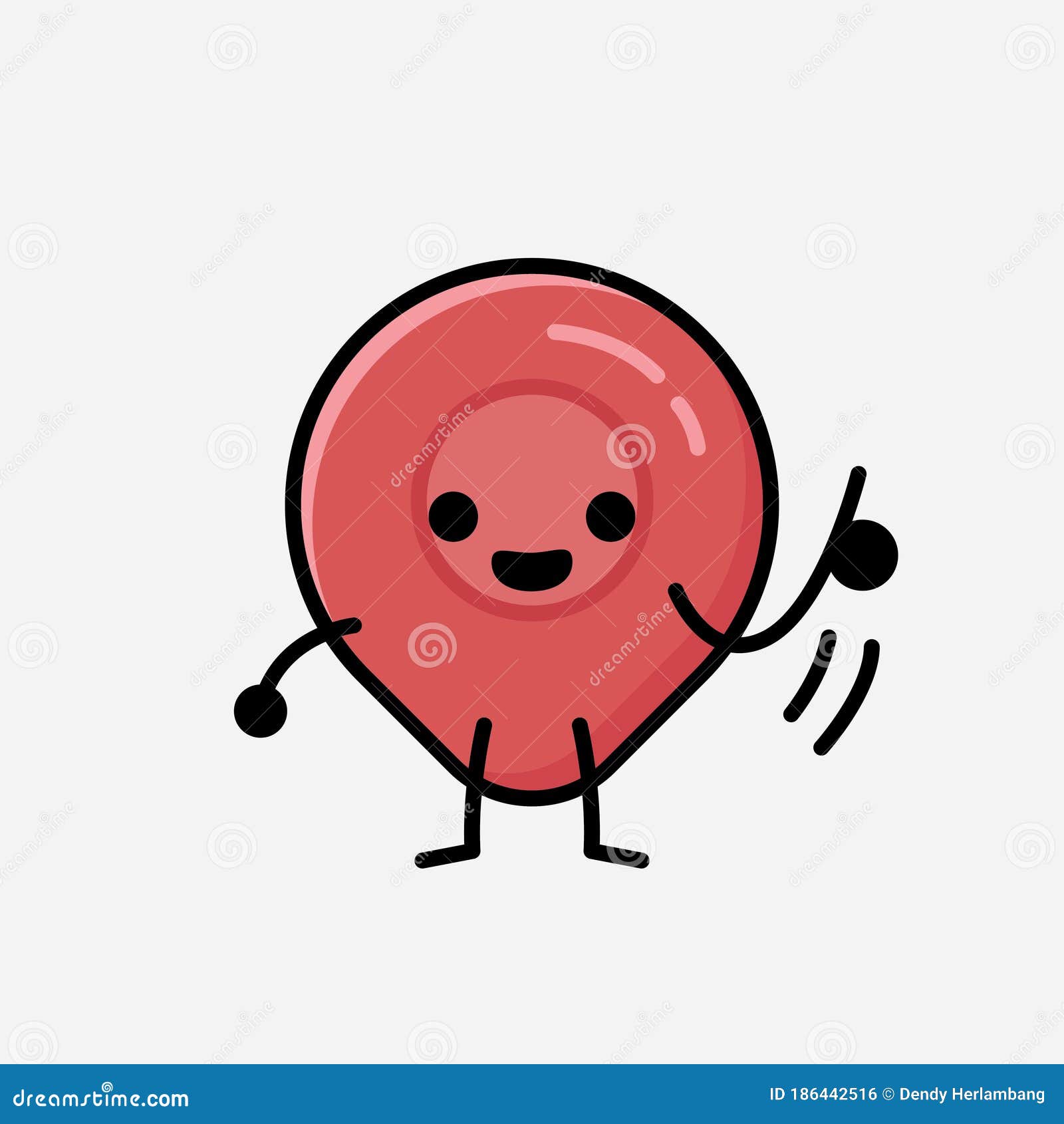 Cute Pin Point Icon Mascot Vector Character in Flat Design Style Stock ...