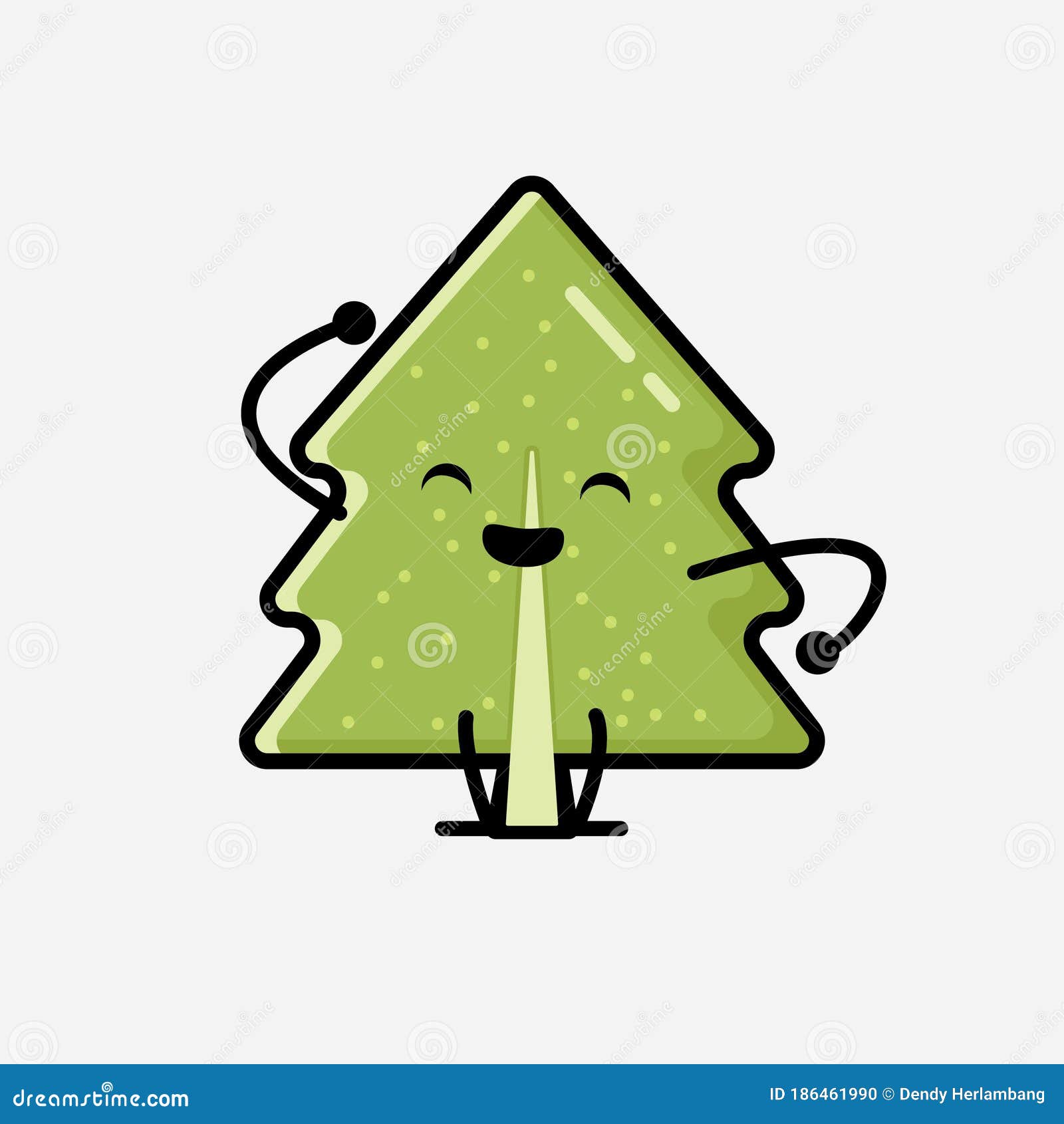 Cute Pine Tree Mascot Vector Character in Flat Design Style Stock ...
