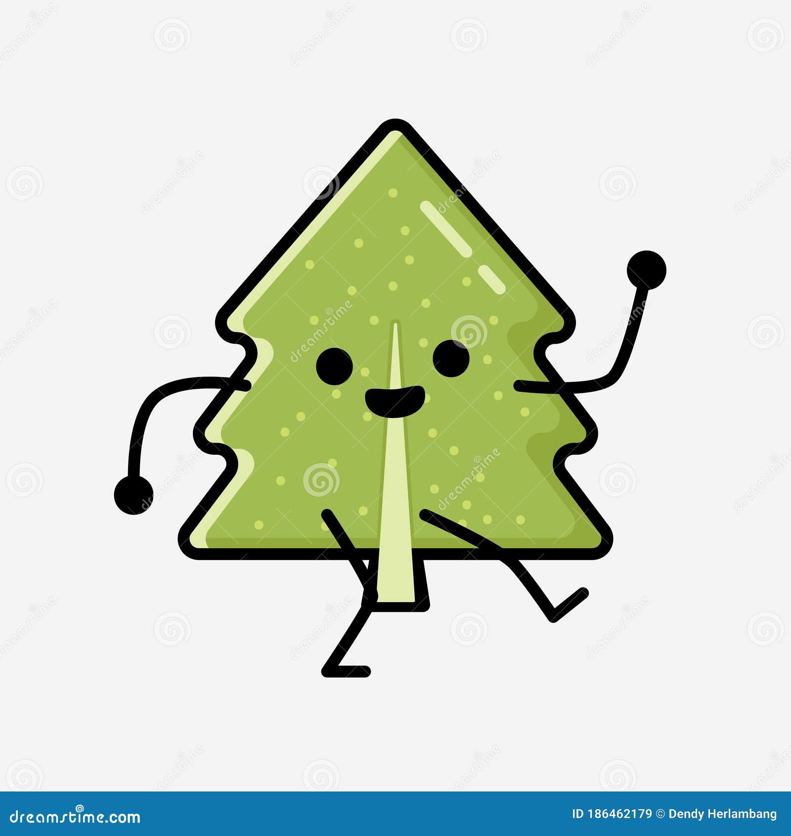 Cute Pine Tree Mascot Vector Character in Flat Design Style Stock ...