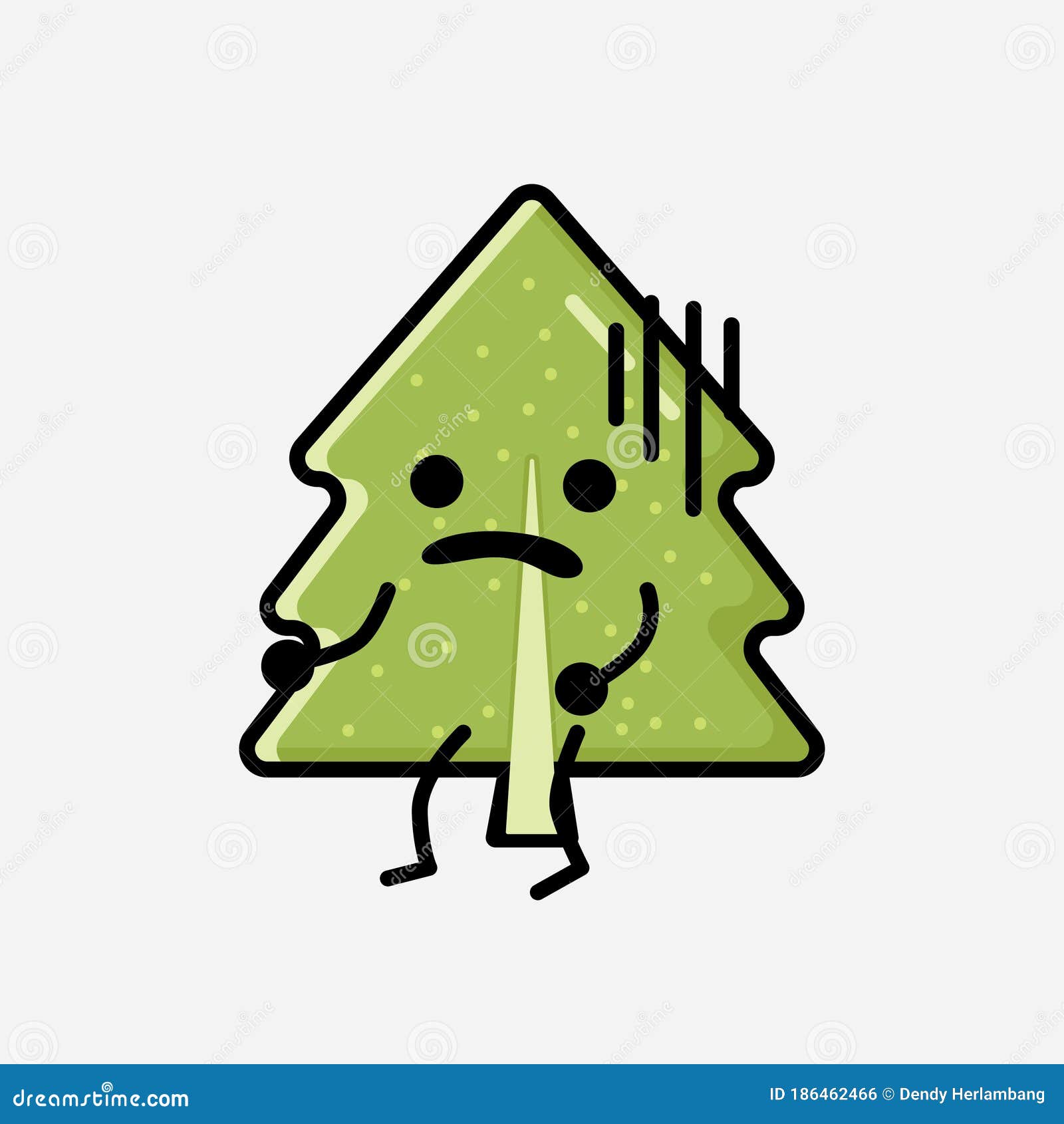 Cute Pine Tree Mascot Vector Character in Flat Design Style Stock ...