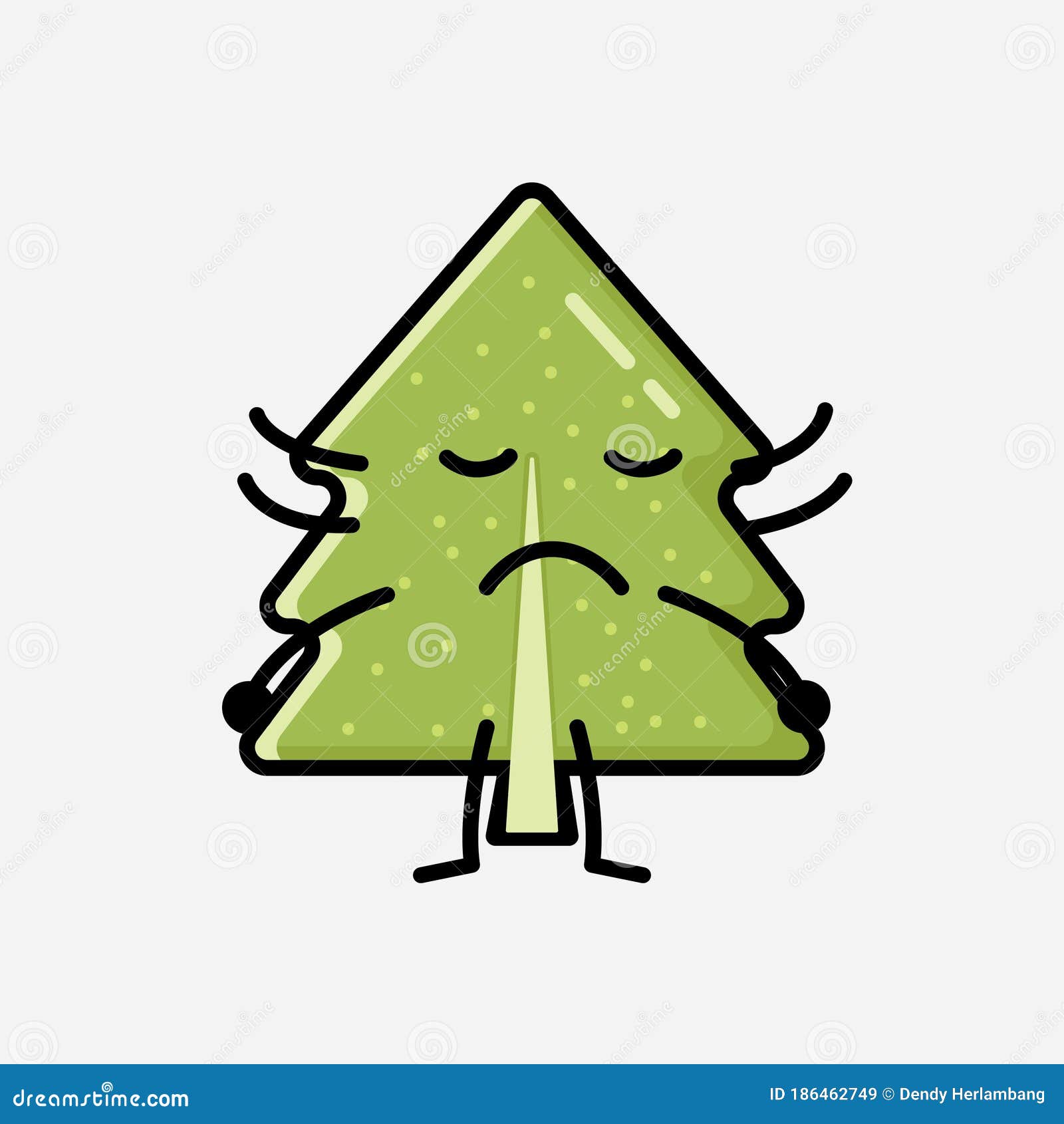 Cute Pine Tree Mascot Vector Character in Flat Design Style Stock ...