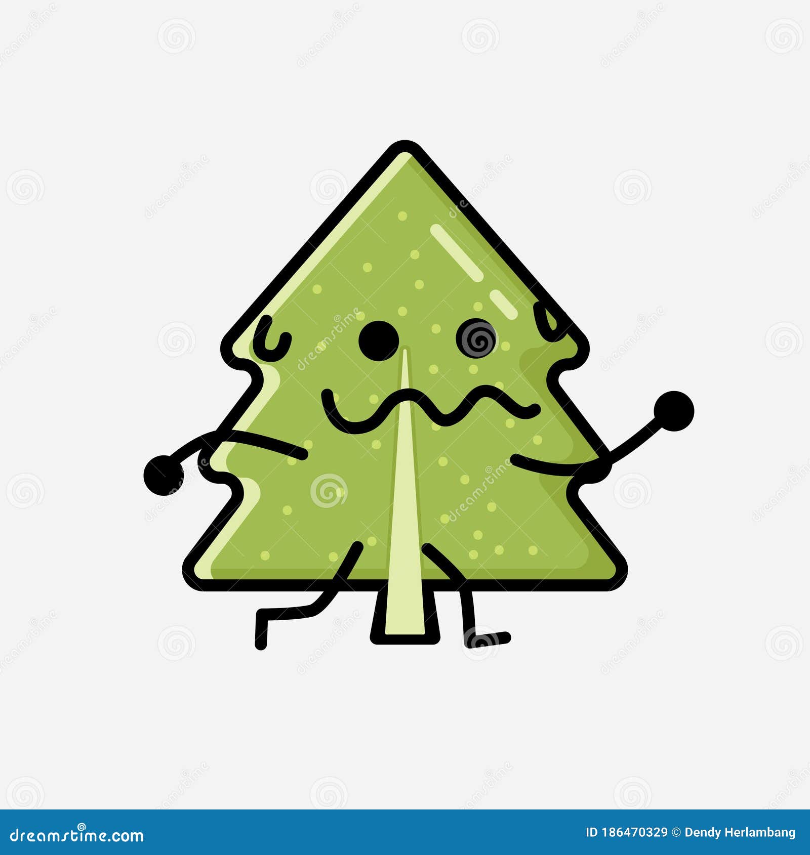 Cute Pine Tree Mascot Vector Character in Flat Design Style Stock ...