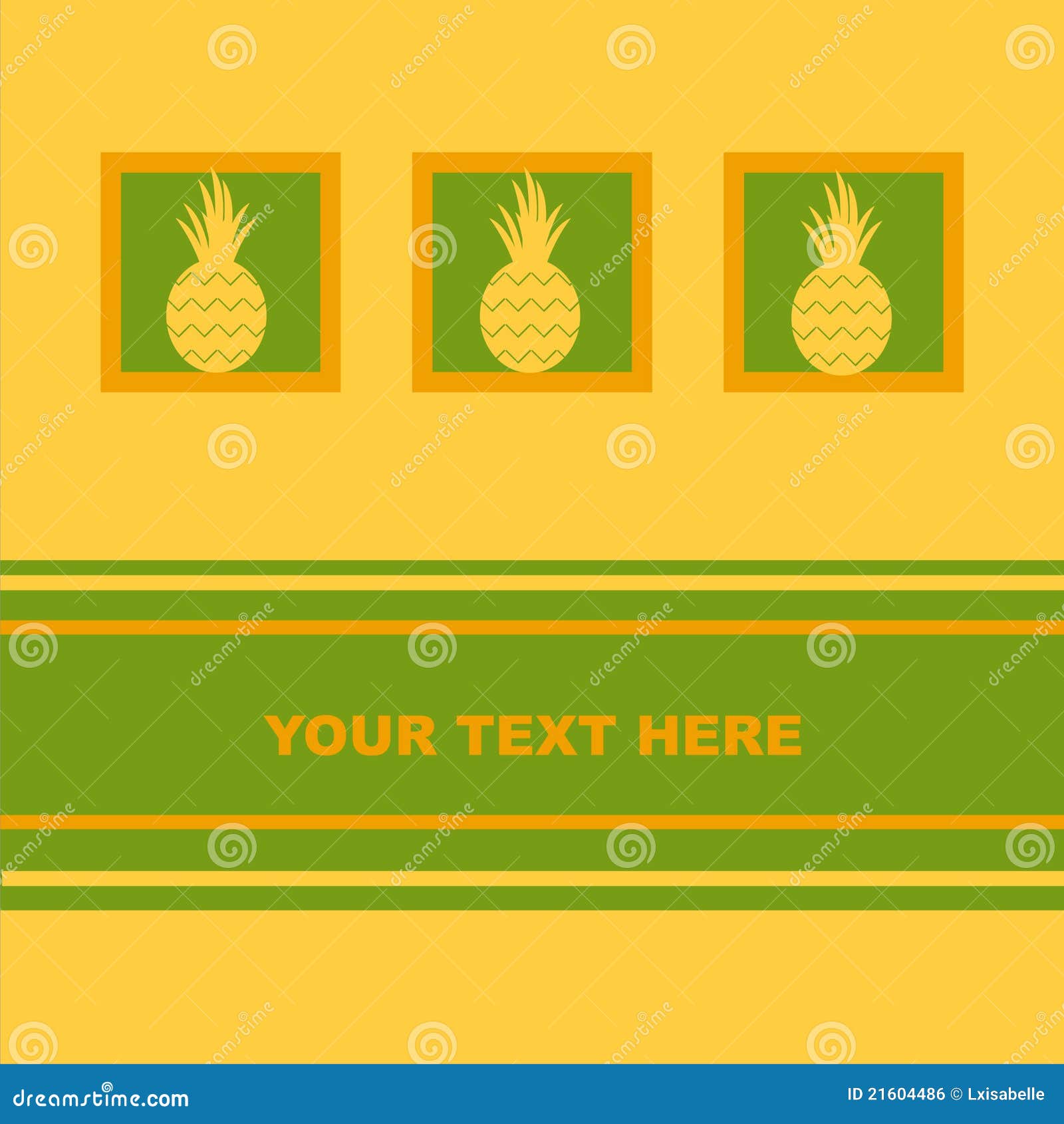Cute pineapple card stock vector. Illustration of design - 21604486
