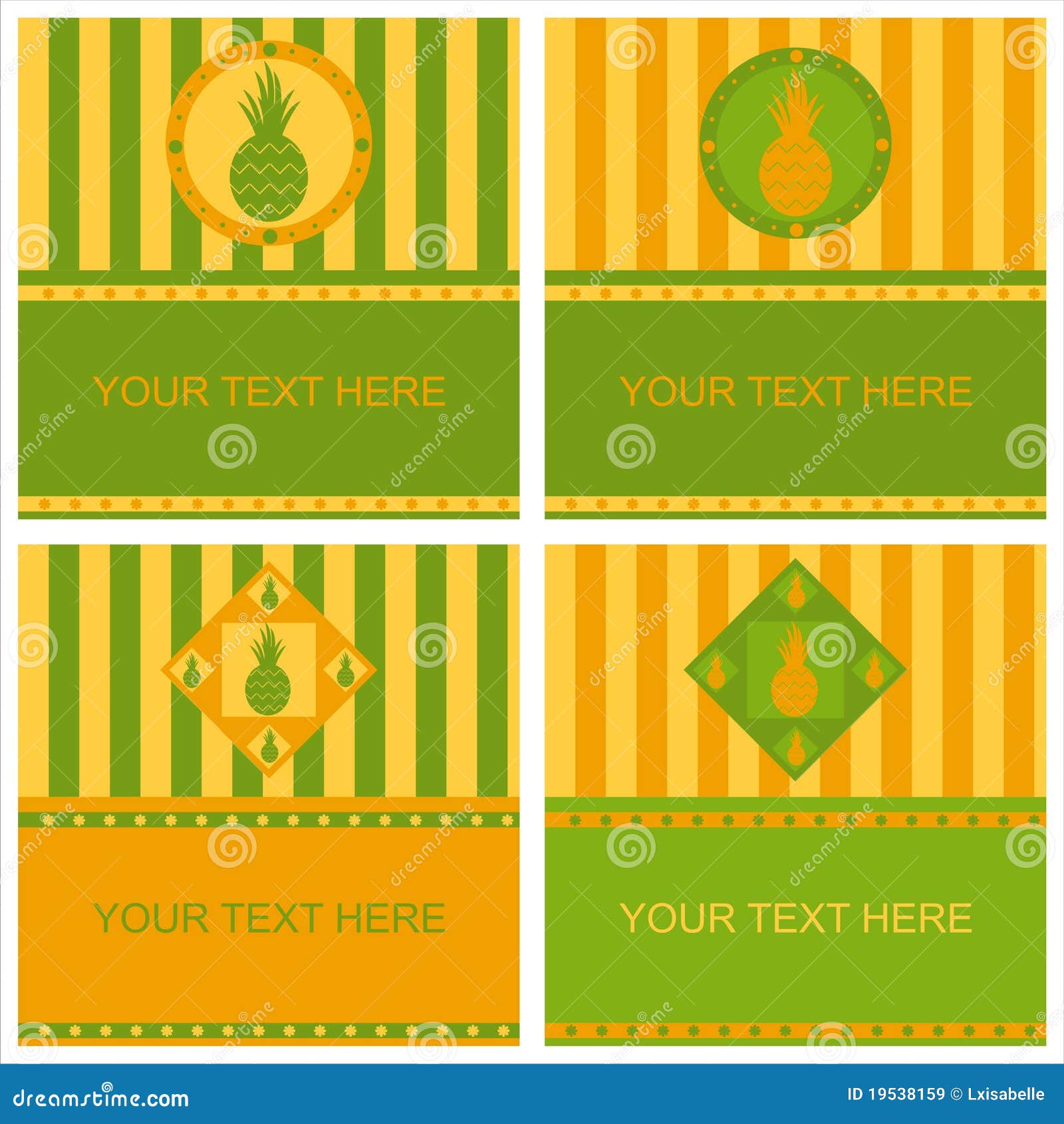 Cute pineapple frames stock vector. Illustration of cute - 19538159