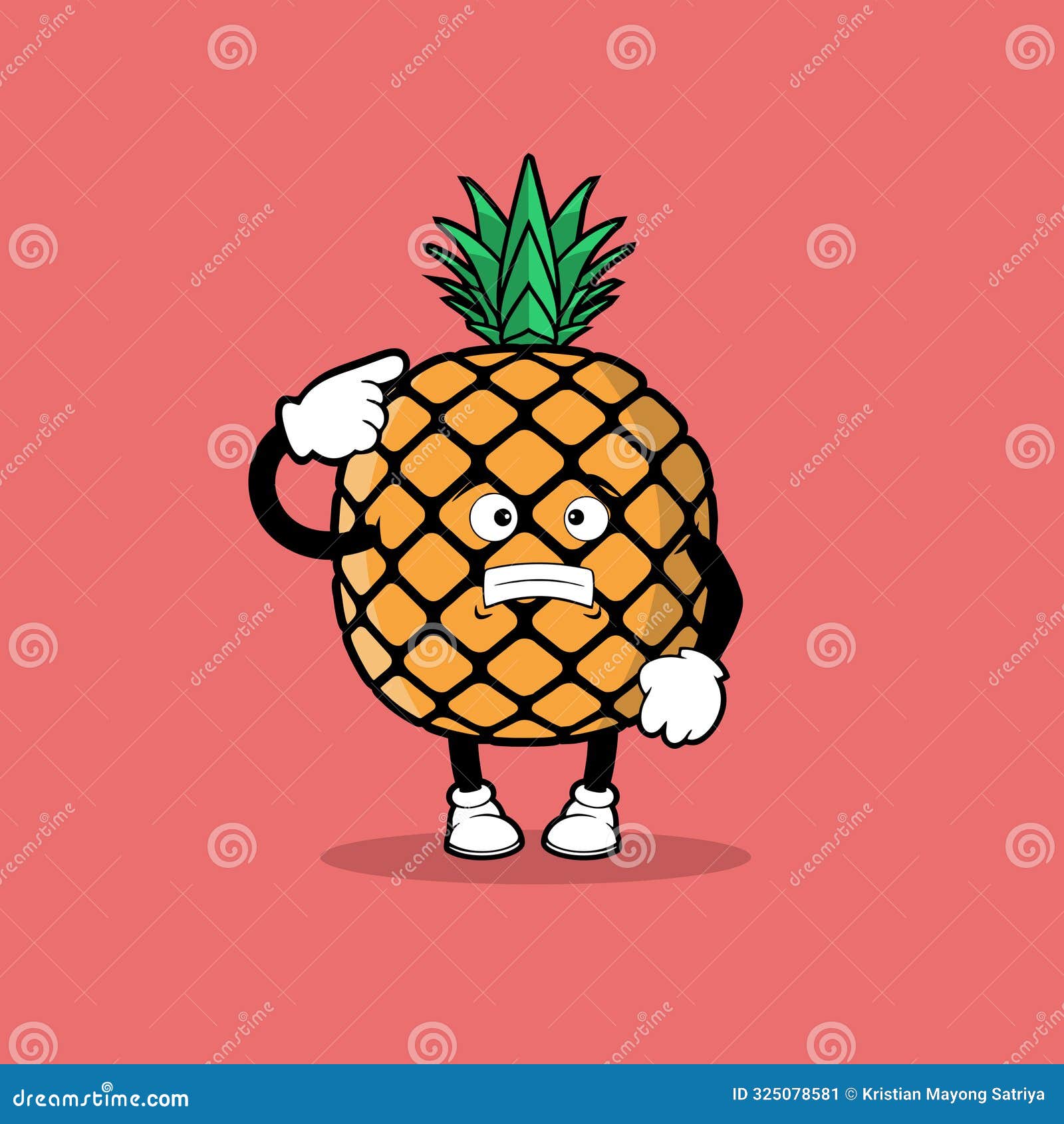 Cute Pineapple Characters With Angry Emotions, Face, Arms And Legs. The ...