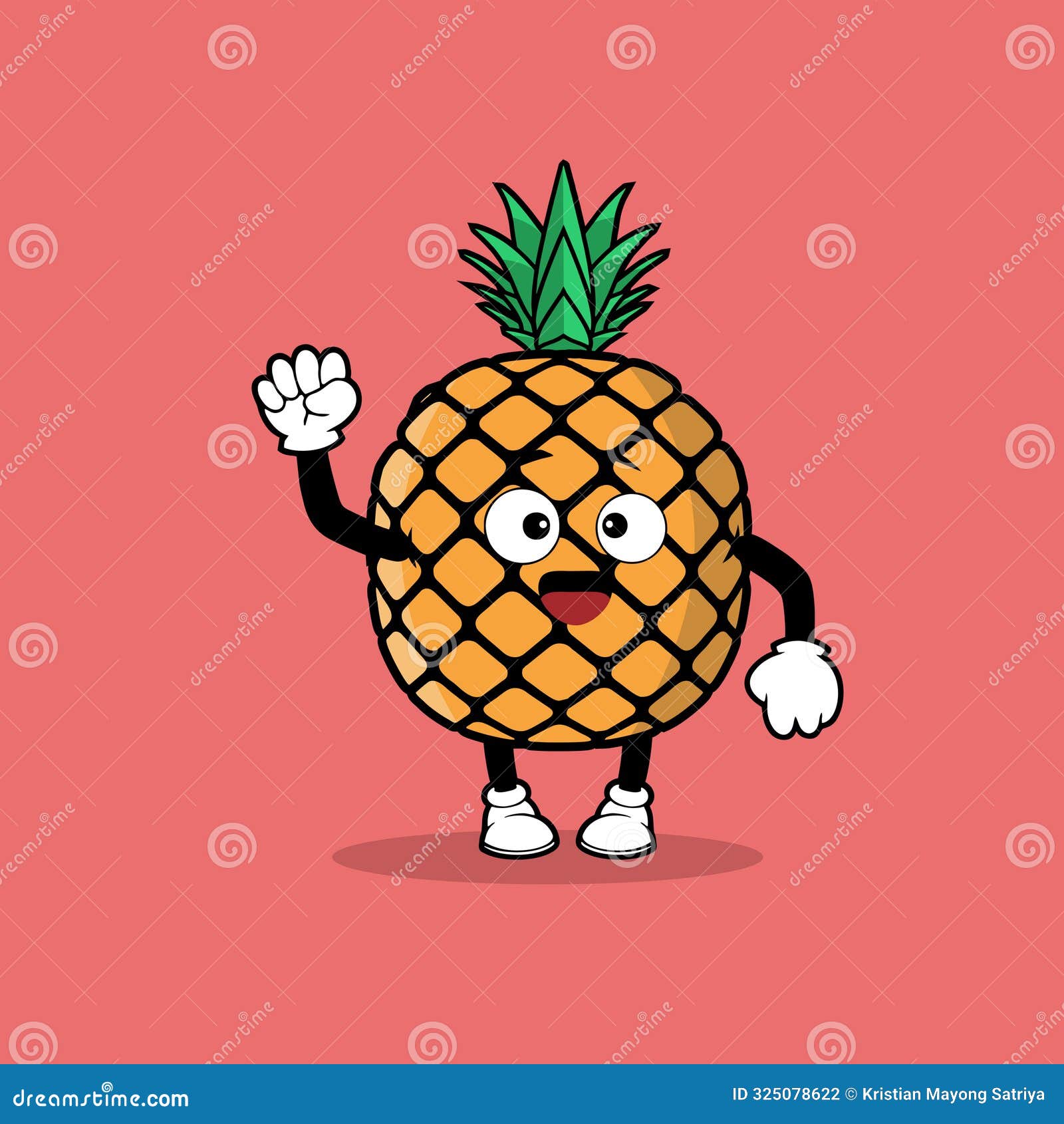 Cute Pineapple Characters With Angry Emotions, Face, Arms And Legs. The ...