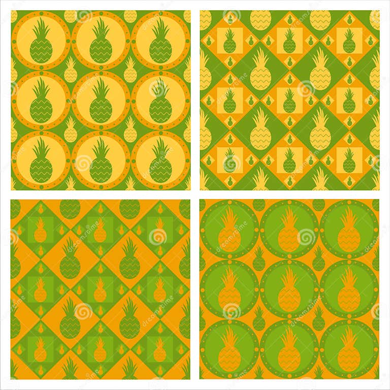 Cute pineapple patterns stock vector. Illustration of graphic - 19043101