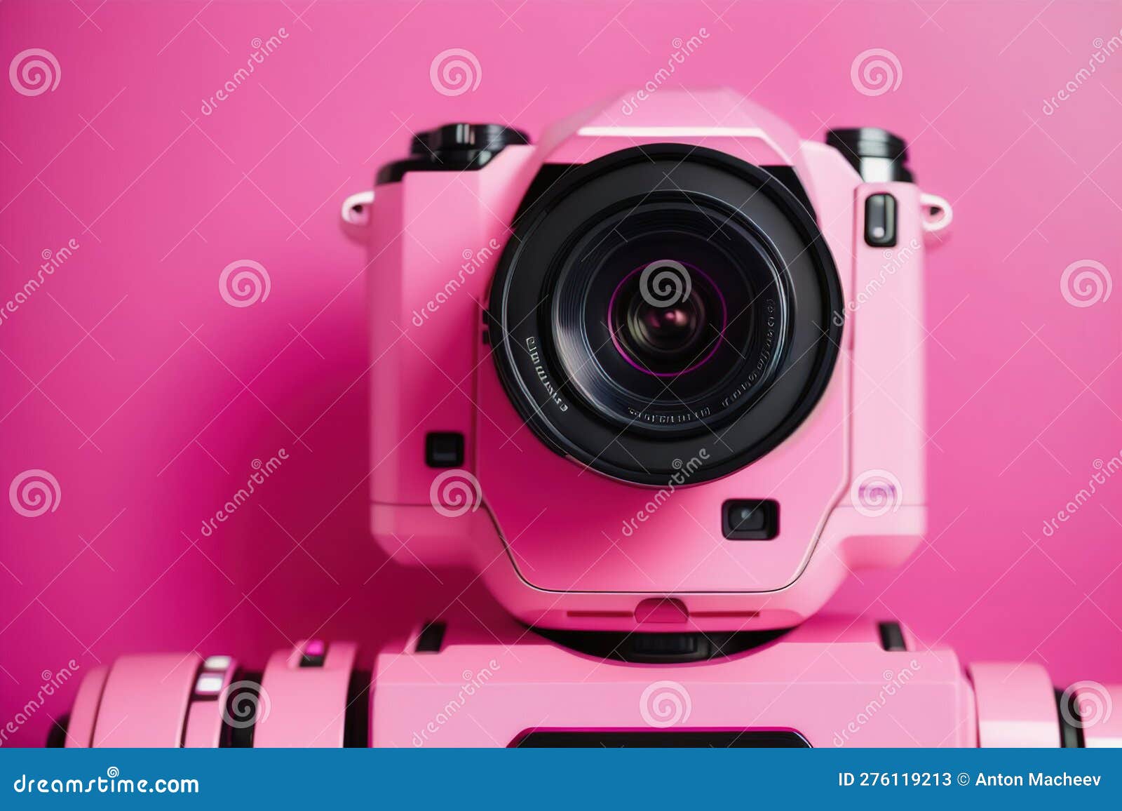 Cute Pink Android Robot. Generative AI Stock Illustration ...