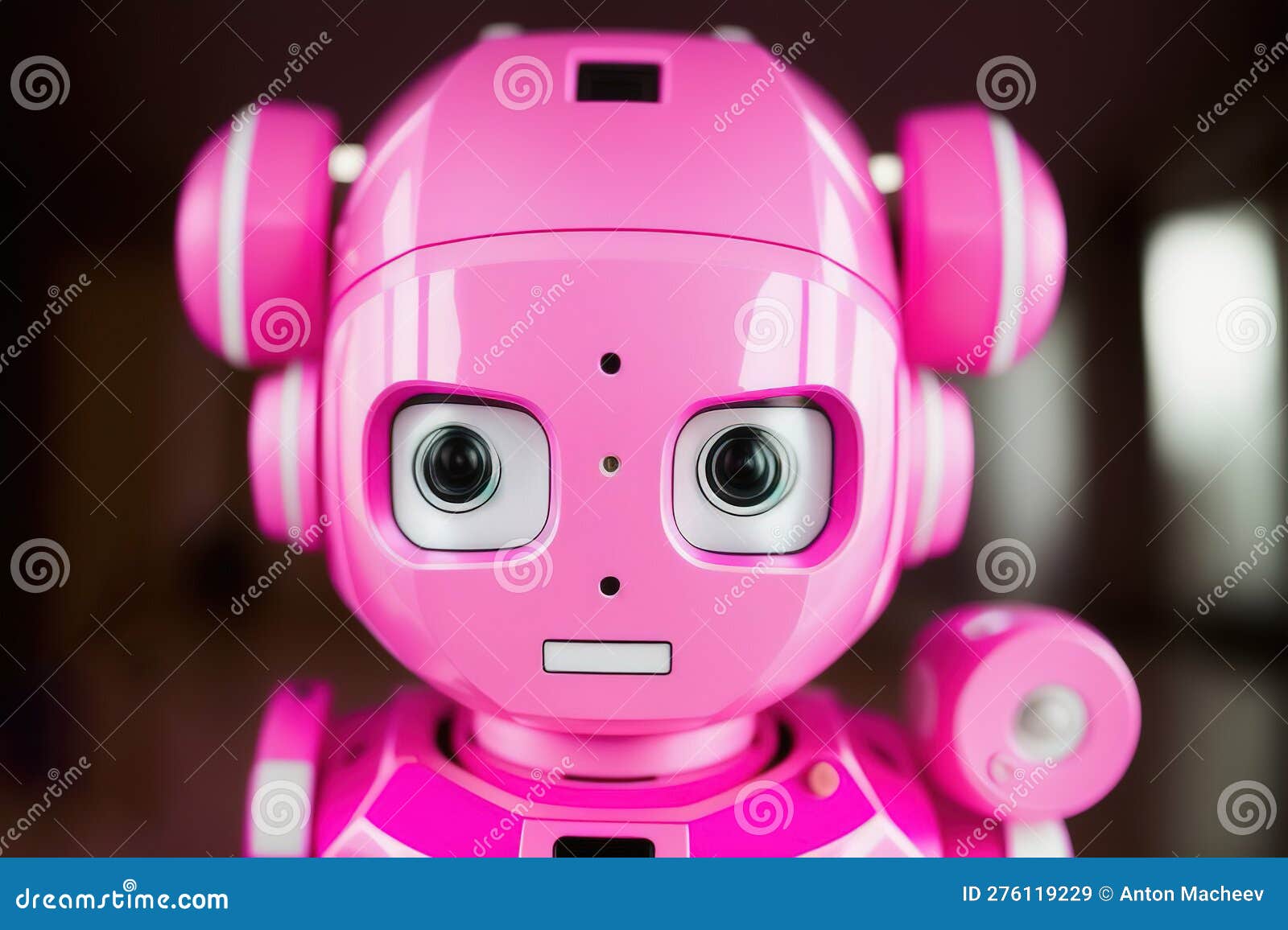Cute Pink Android Robot. Generative AI Stock Illustration ...