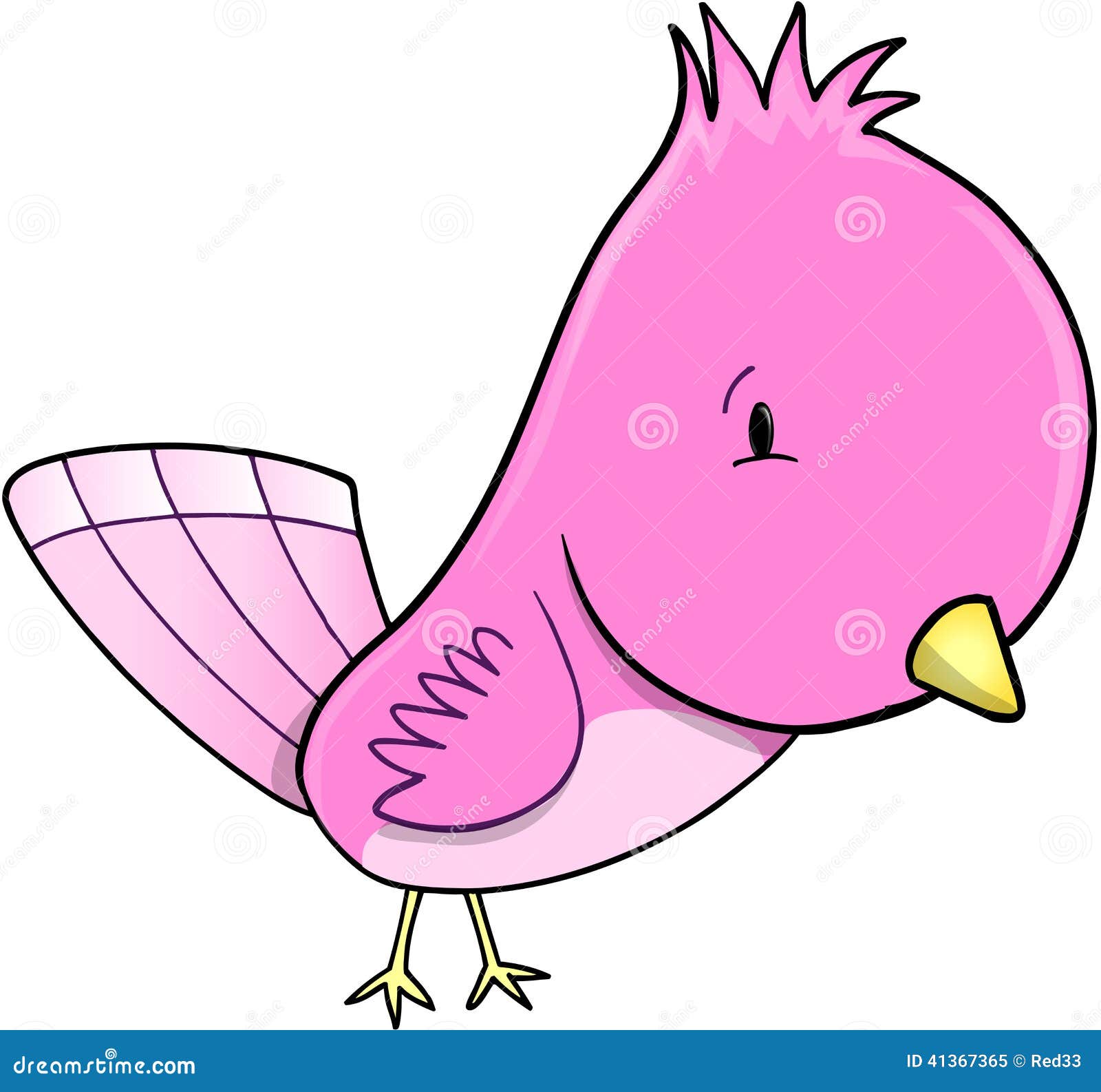 Pink Bird With Long Legs Vector Illustration | CartoonDealer.com #45462978