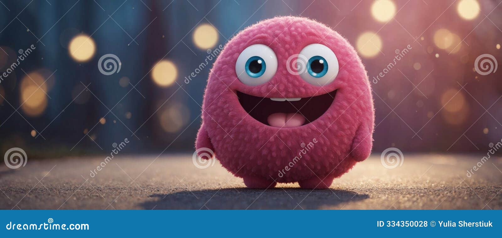 Cute Pink Blob Character with a Friendly Smile. Stock Photo - Image of ...