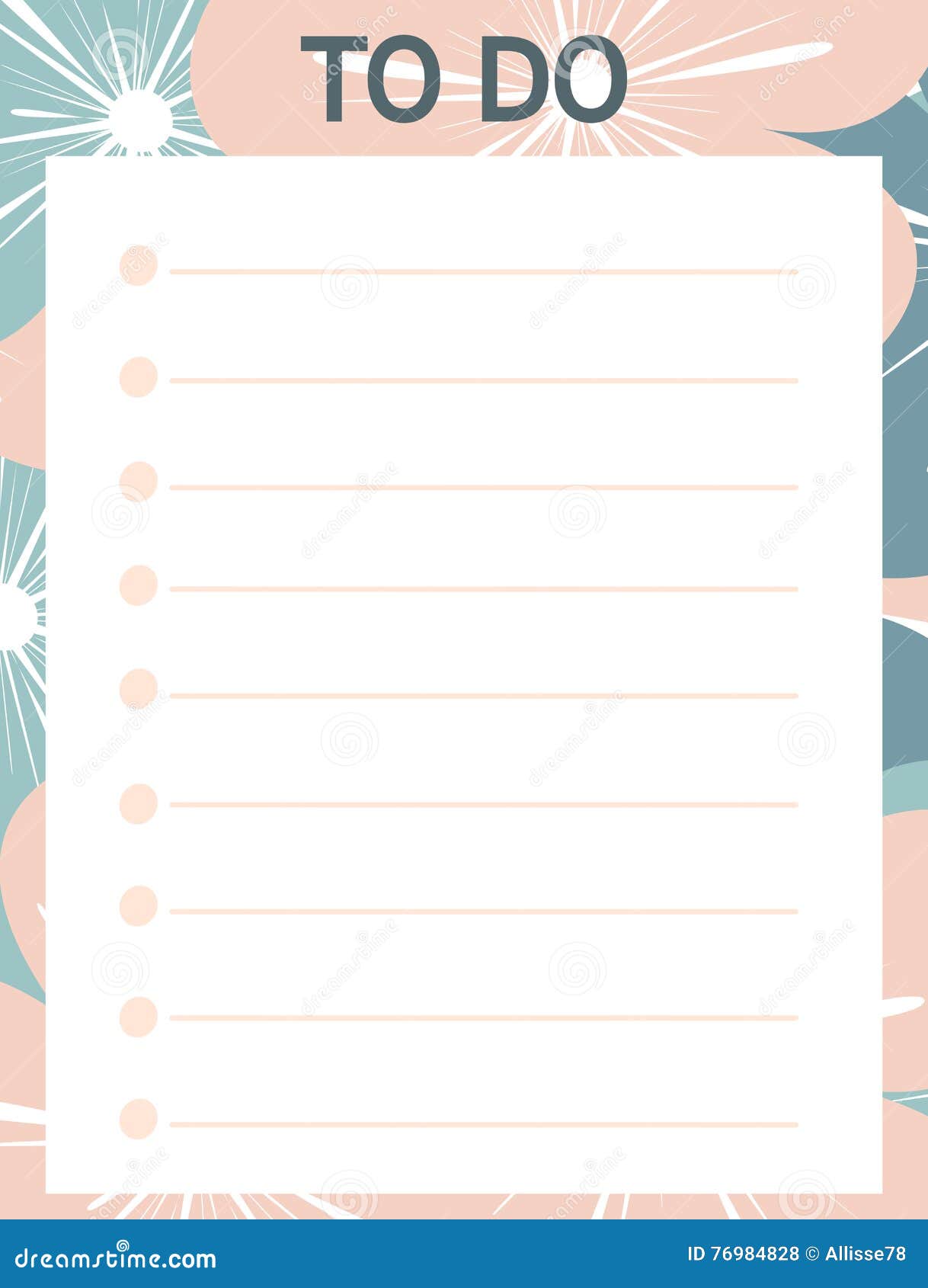 To Do List With Flowers. Planner With Exotic Flowers And Plants ...